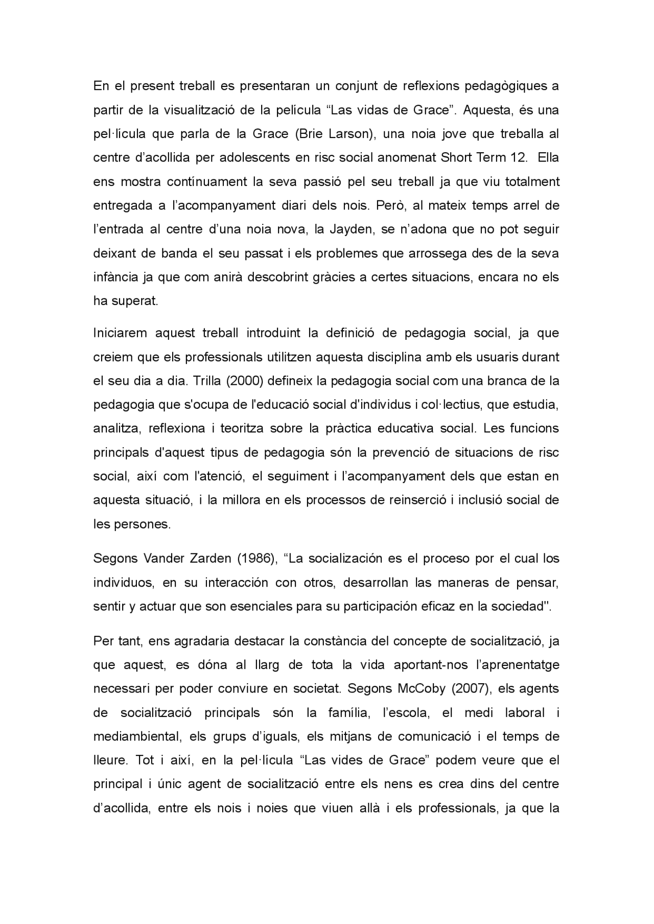 Treball grupal Pedagogia M1 - Docsity