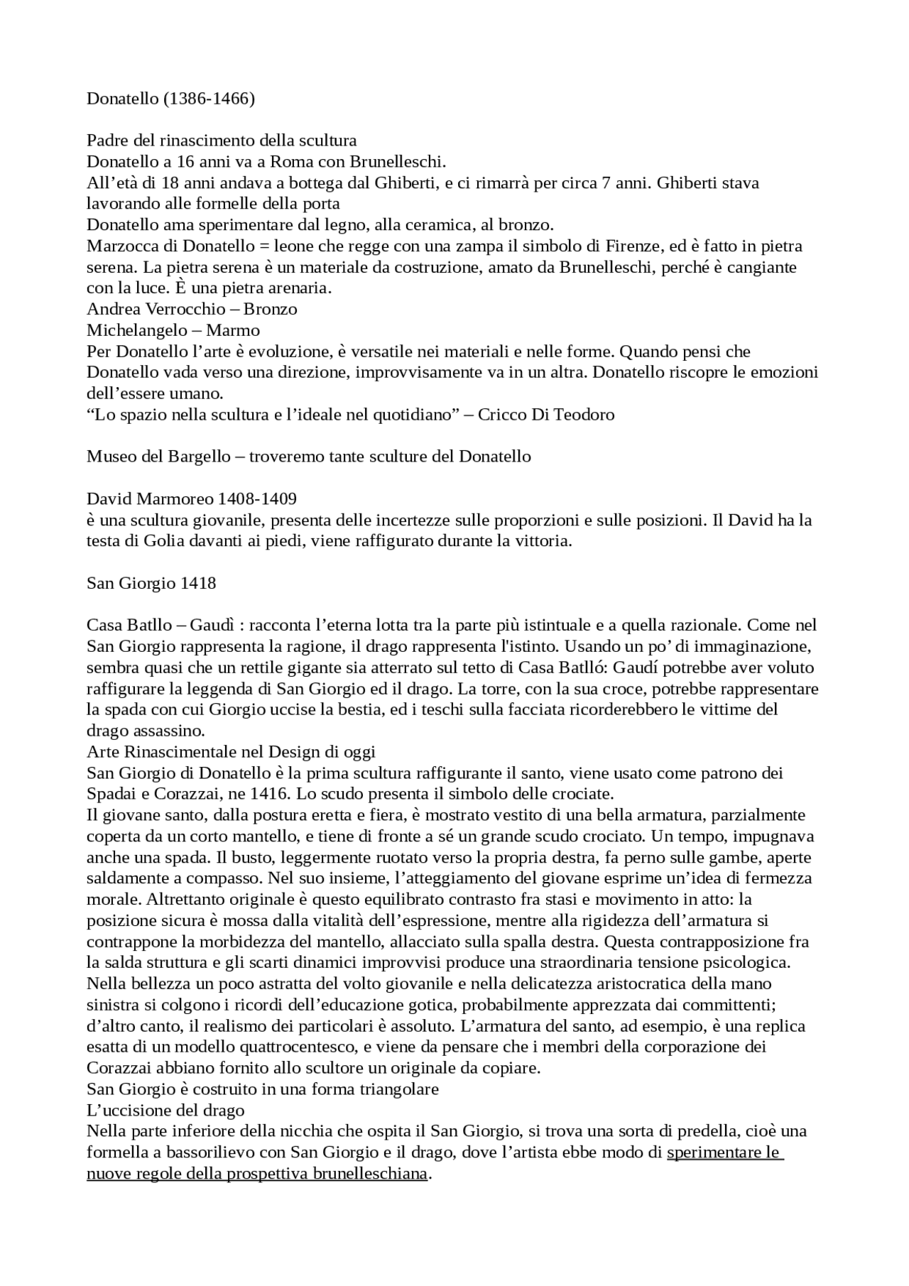 Donatello Appunti Delle Lezioni Docsity