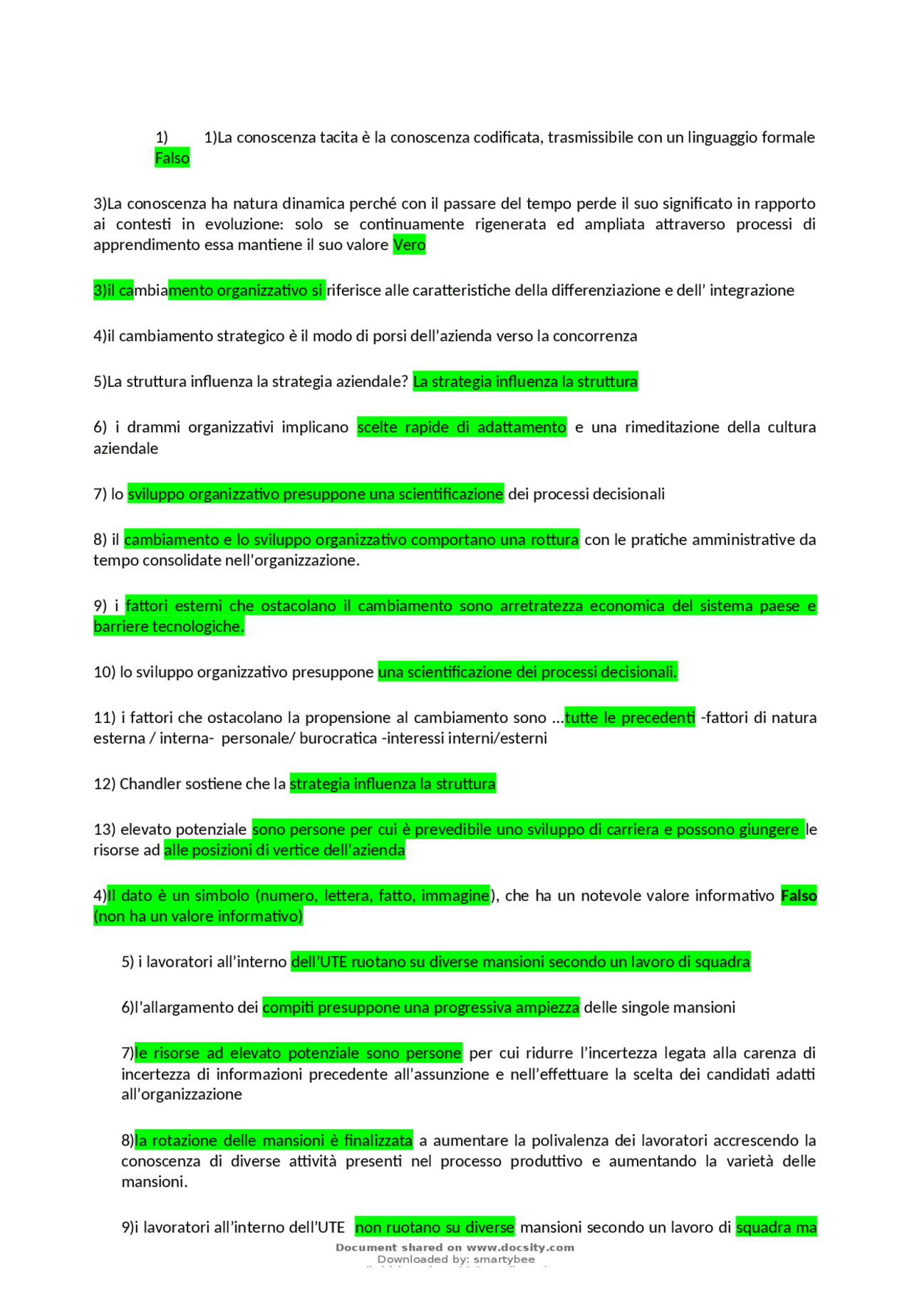 Test Finali Moduli Intermedi Docsity