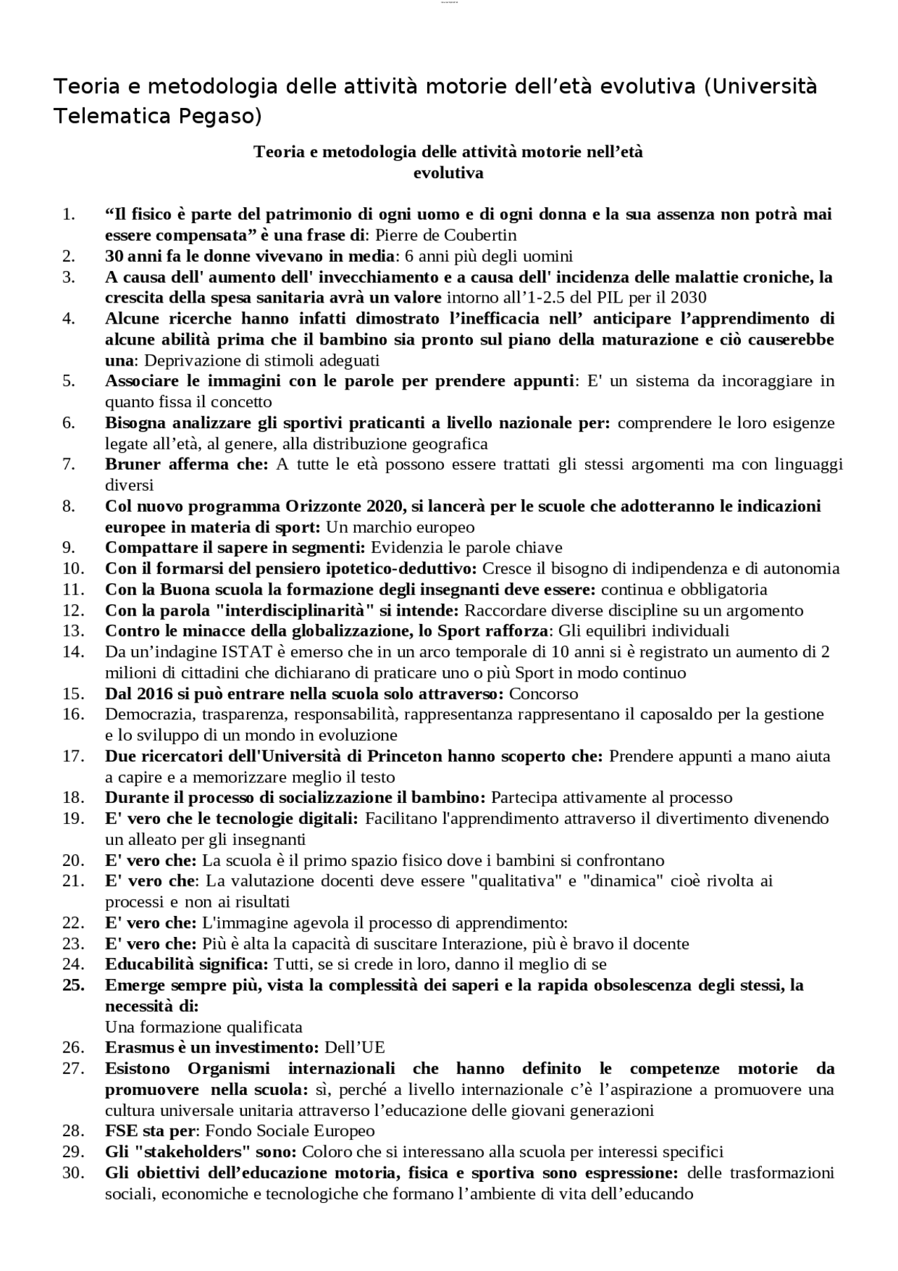 Teoria E Metodologia Delle AttivitÀ Motorie DelletÀ Evolutiva