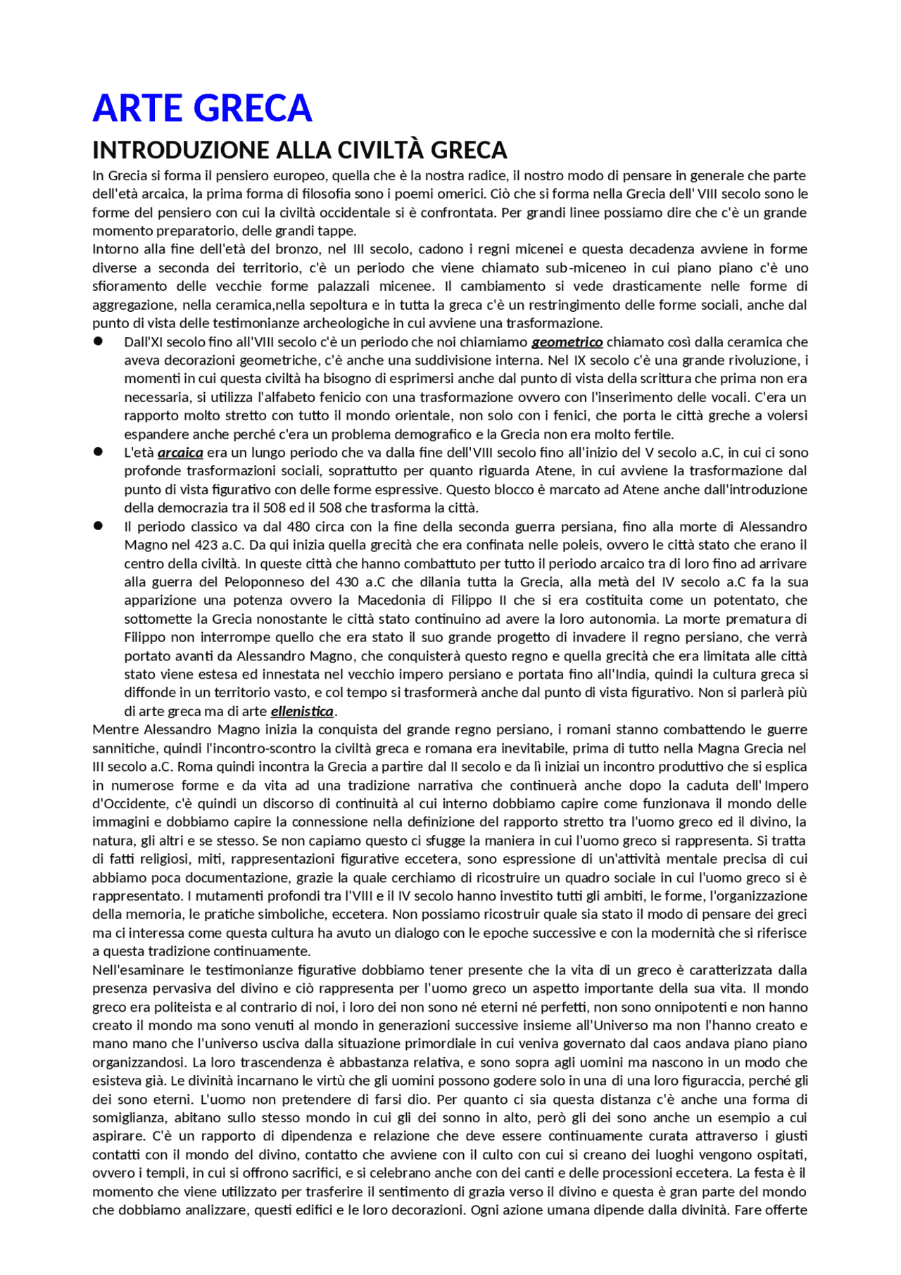 Arte Greca Con Immagini Docsity