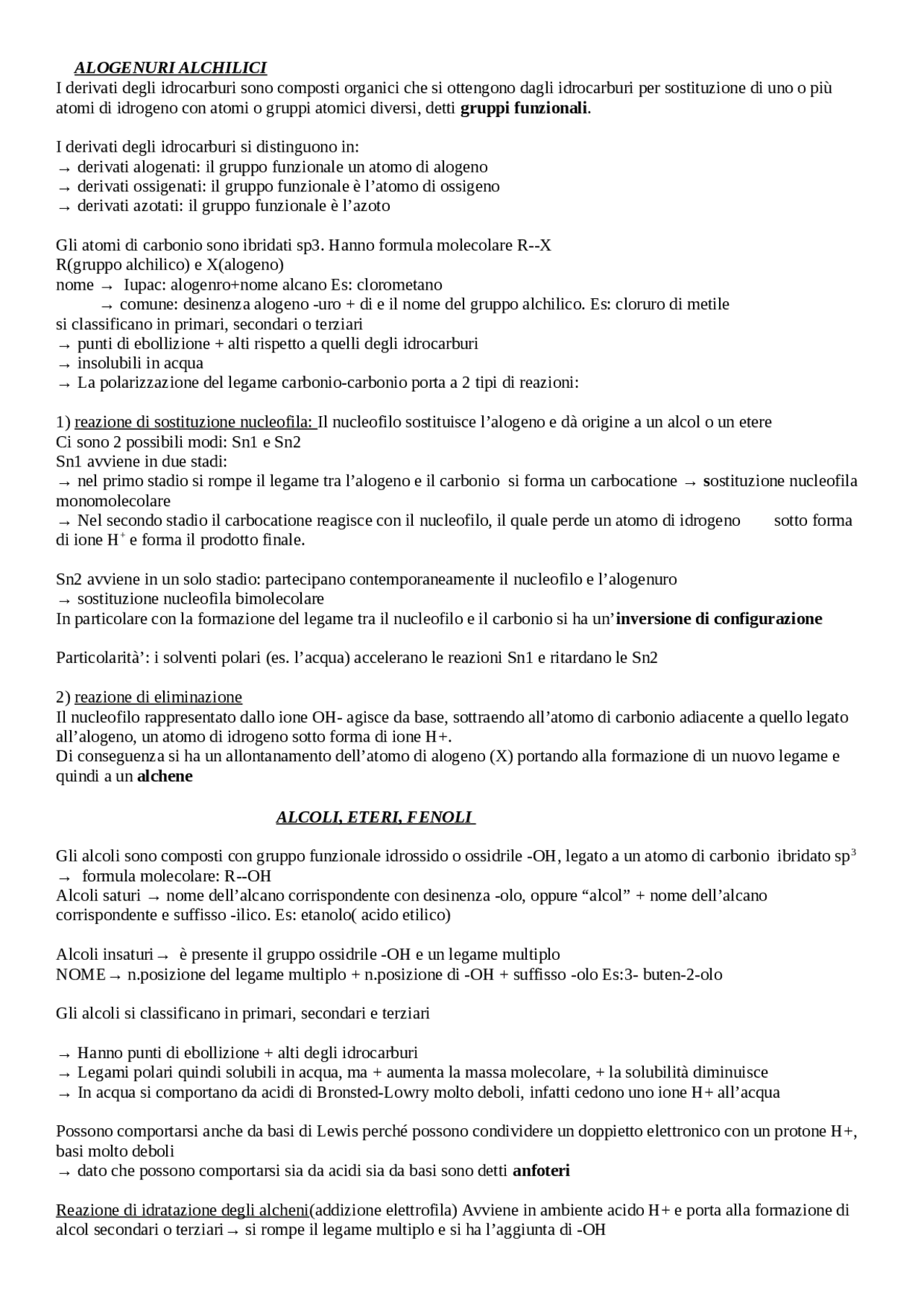 Derivati Degli Idrocarburi Docsity