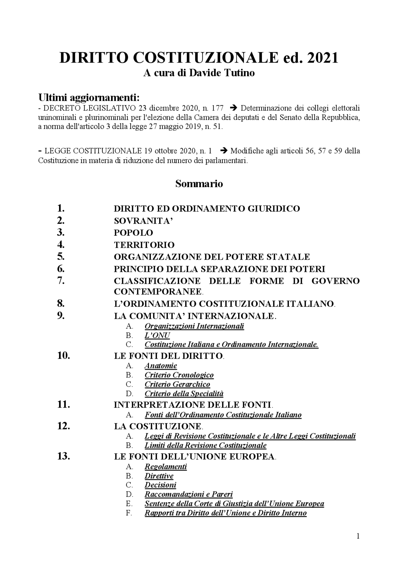 Appunti Diritto Costituzionale Docsity