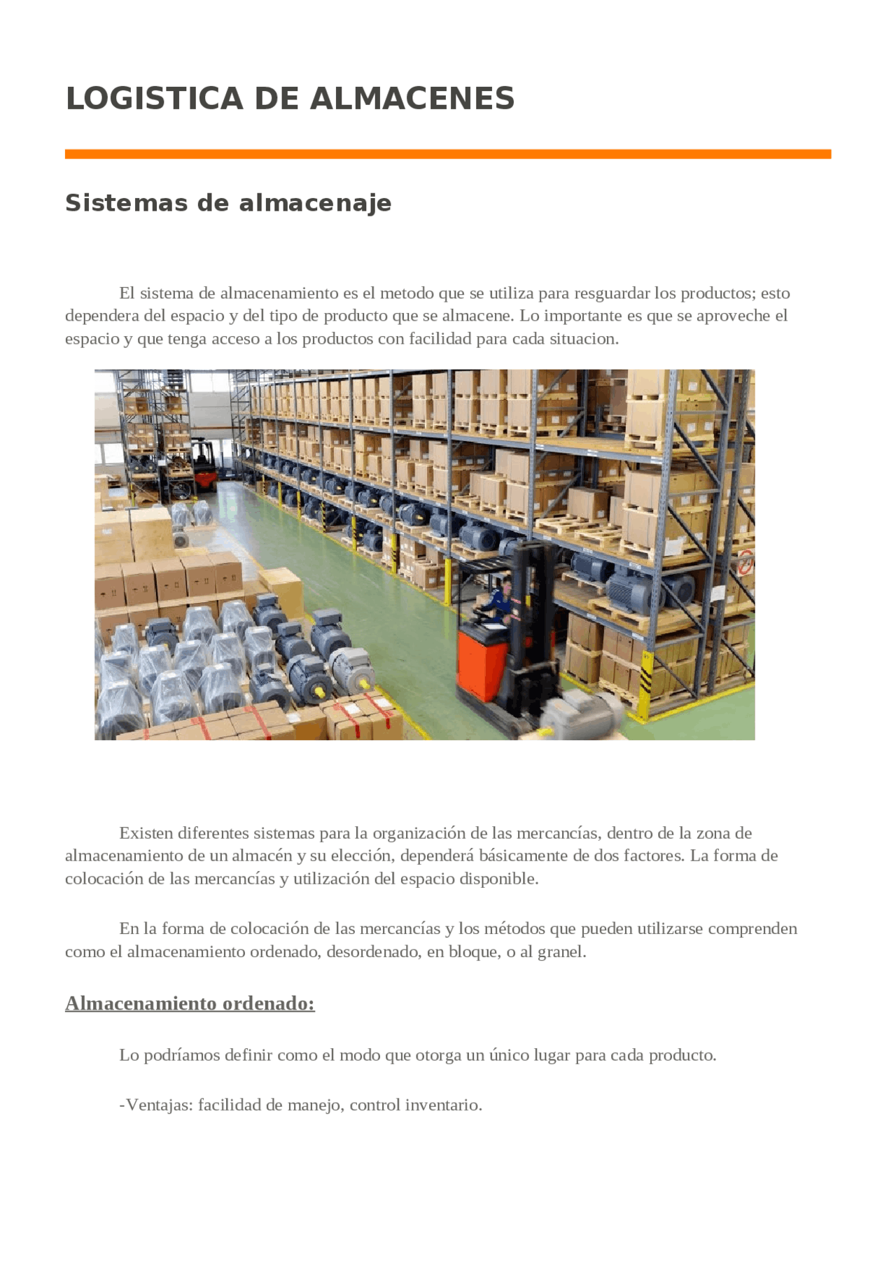 Sistemas De Almacenaje Transporte Apuntes De Logística Docsity