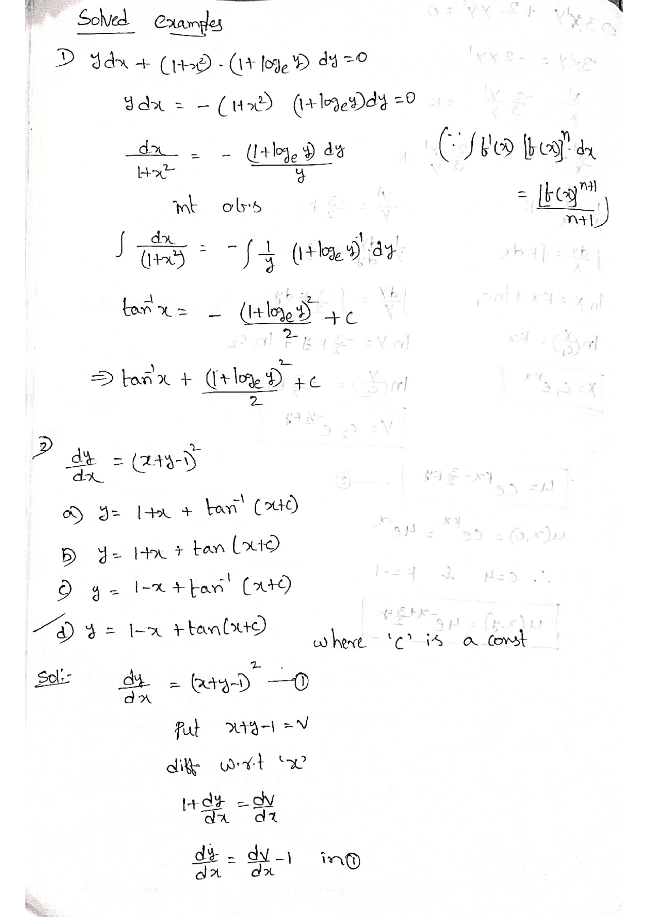 Differential Equations Solved Problems Class Notes Docsity