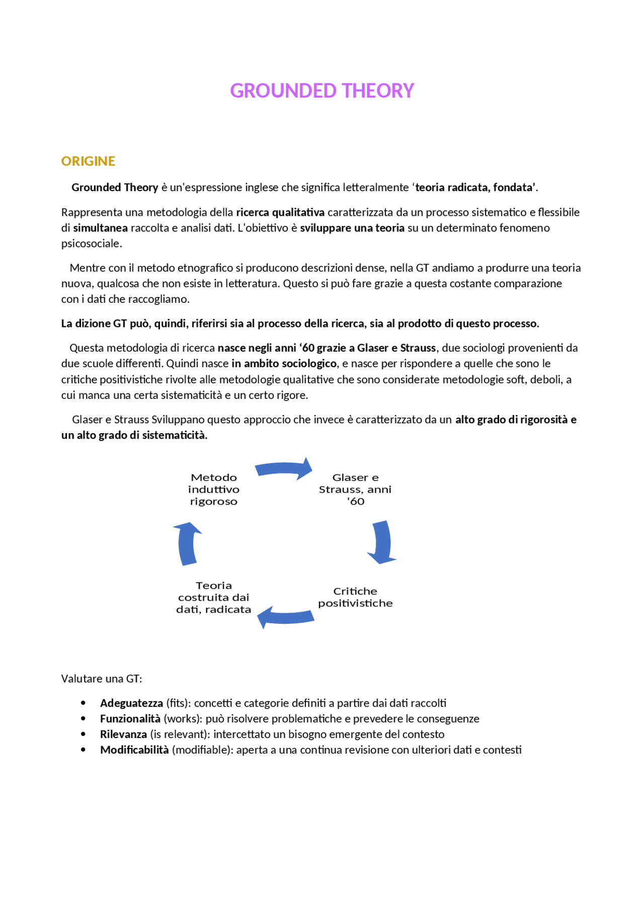 Il Metodo Grounded Theory Docsity