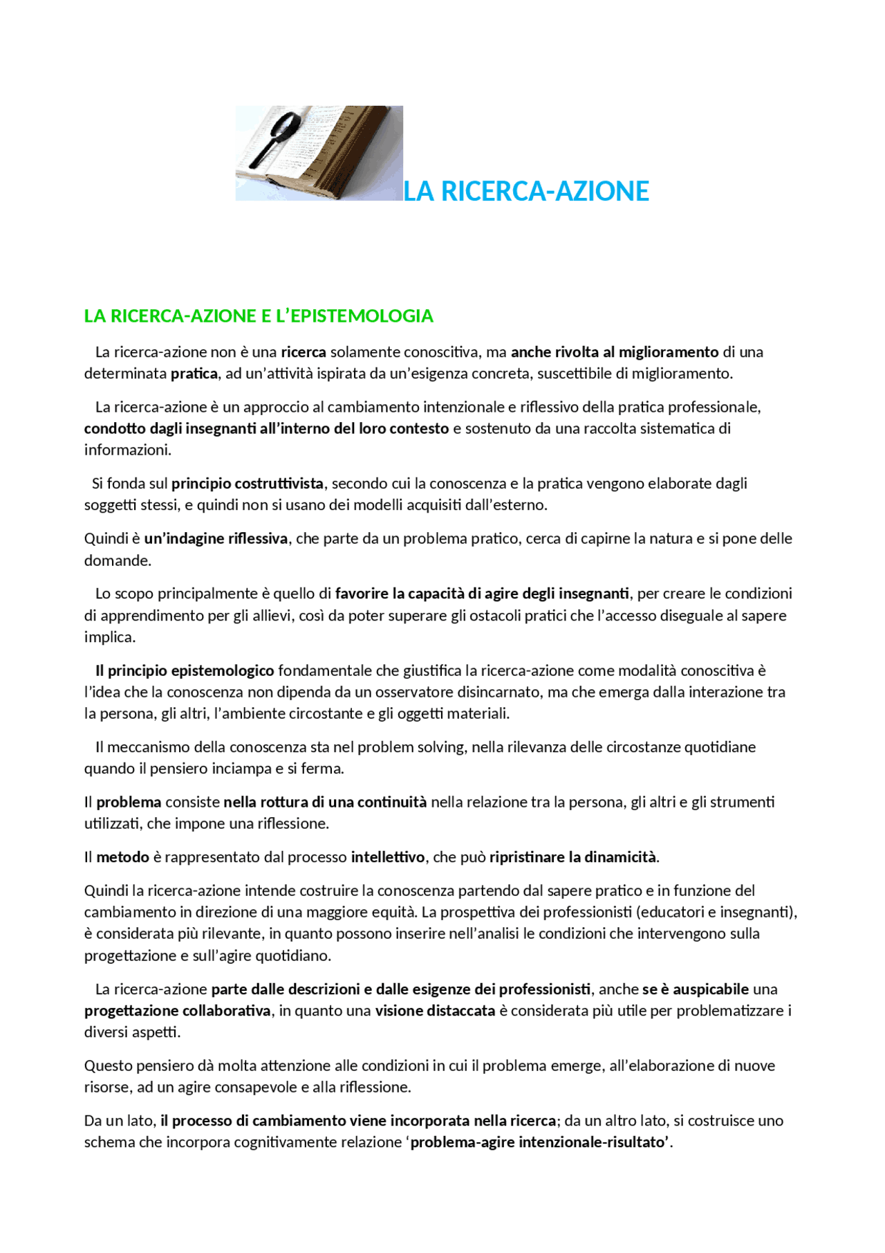 La Ricerca-Azione (appunti e slide integrati con il libro) | Dispense ...