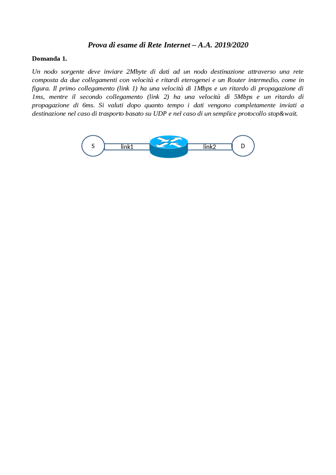 Reti Internet Esercizi Docsity