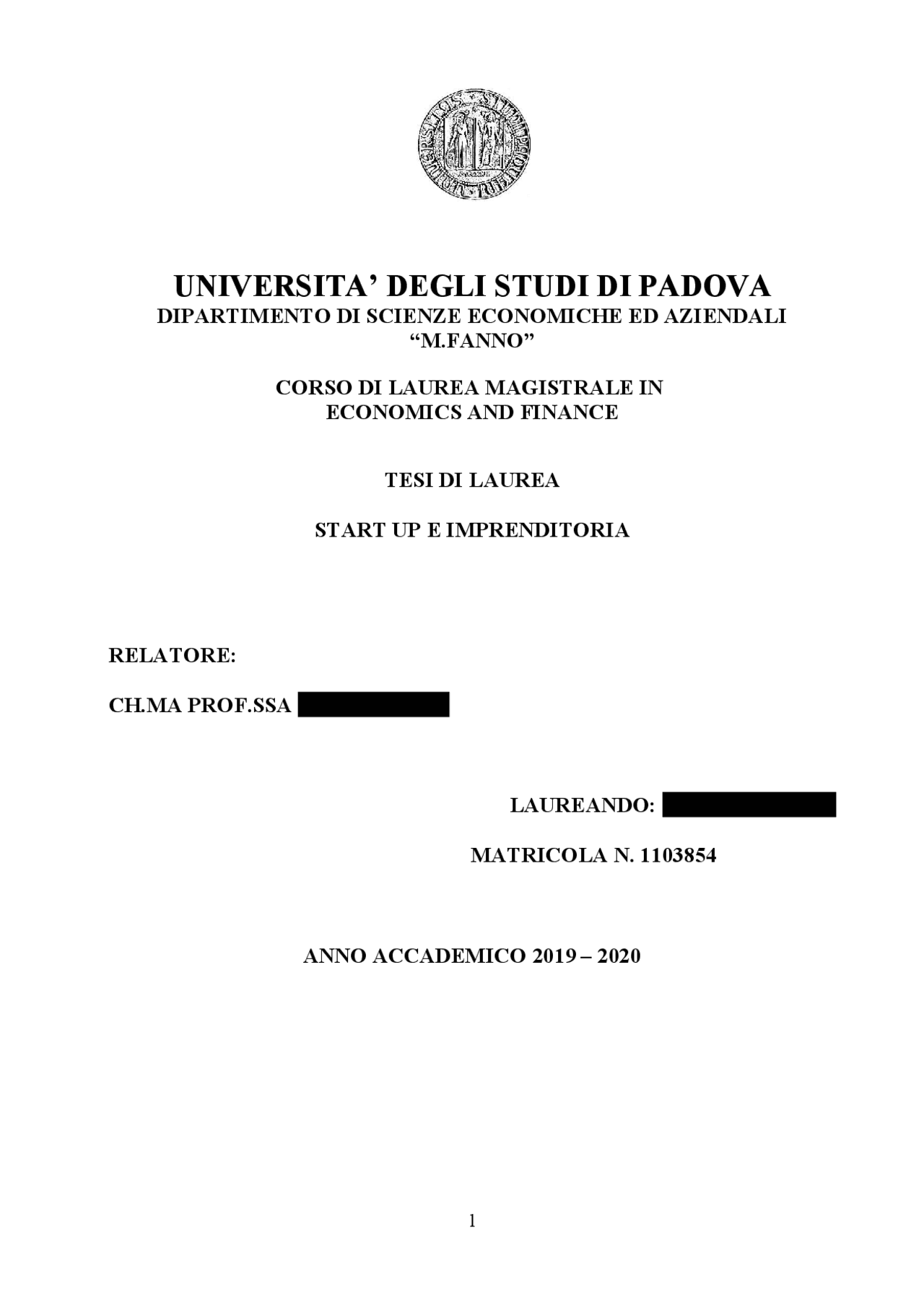 Start Up E Imprenditoria Docsity