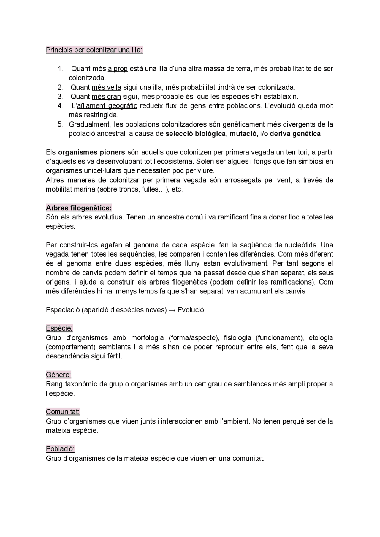 Apunts Ecologia 2n Bat Docsity