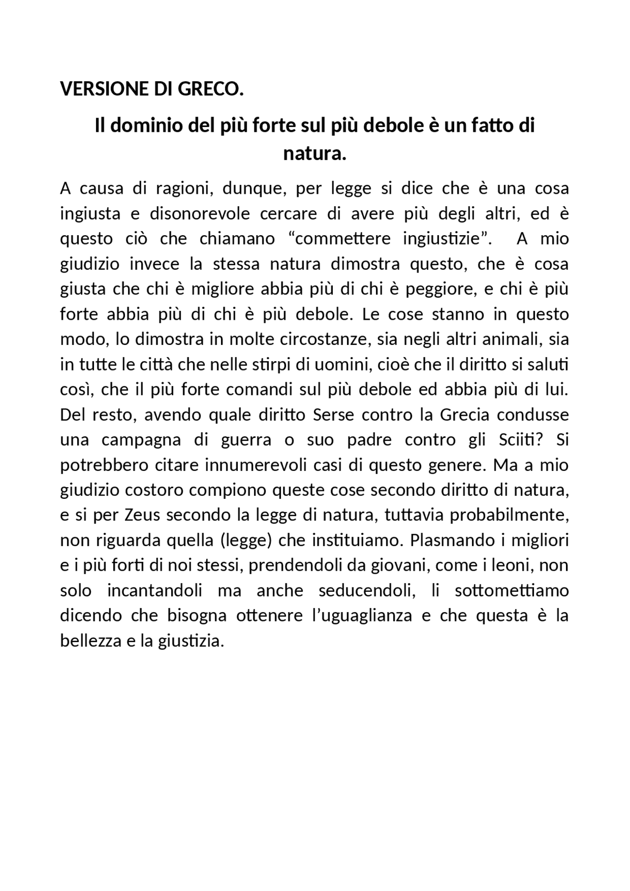 Versione Di Greco Anno Scolastico 2019 2020 Docsity