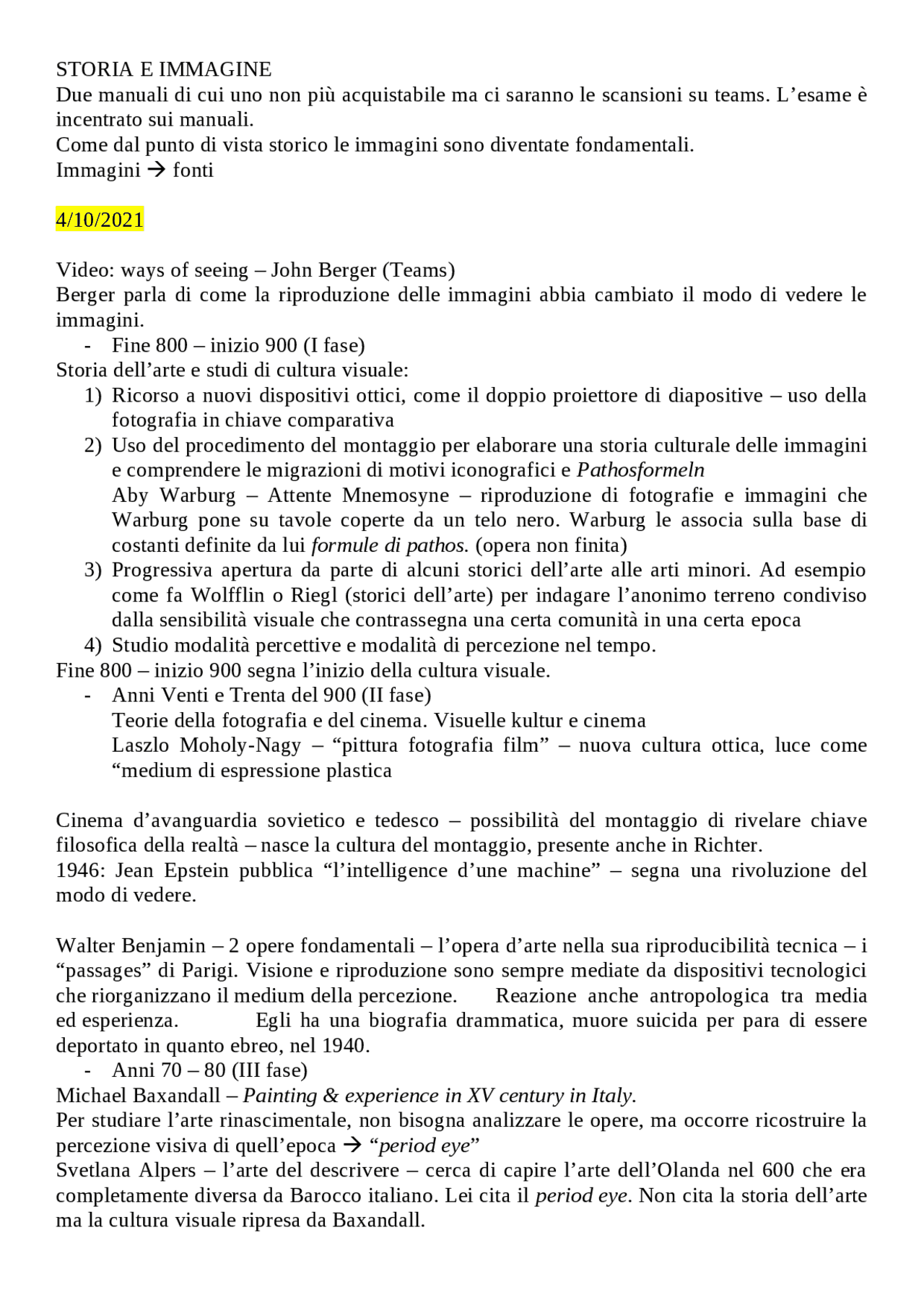 Storia E Immagine Francesco Cassata 202122 Docsity