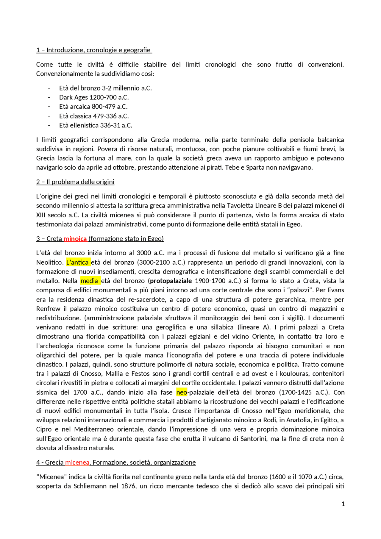 Riassunto Di Storia Greca Docsity
