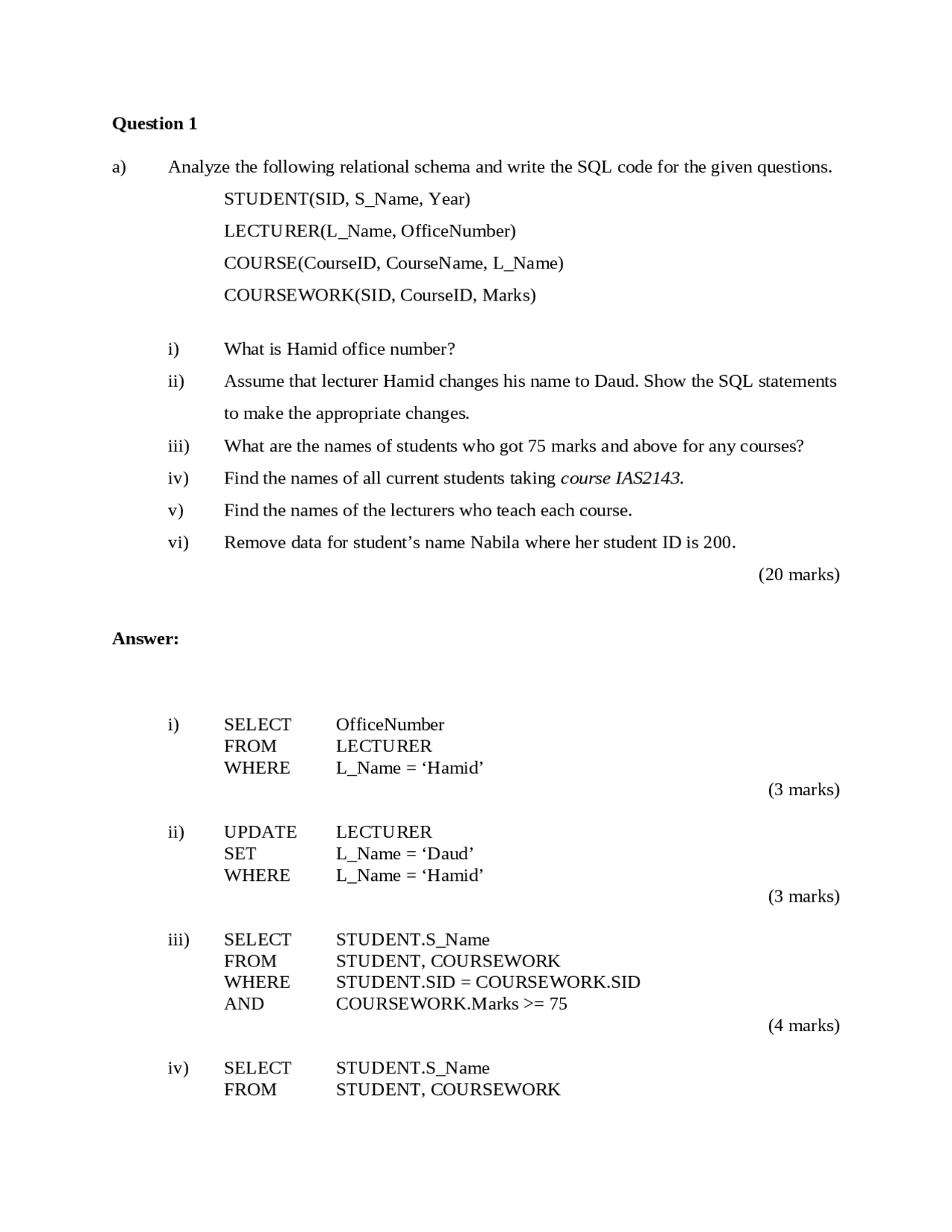 Database System Normalization Assignment Assignments Database