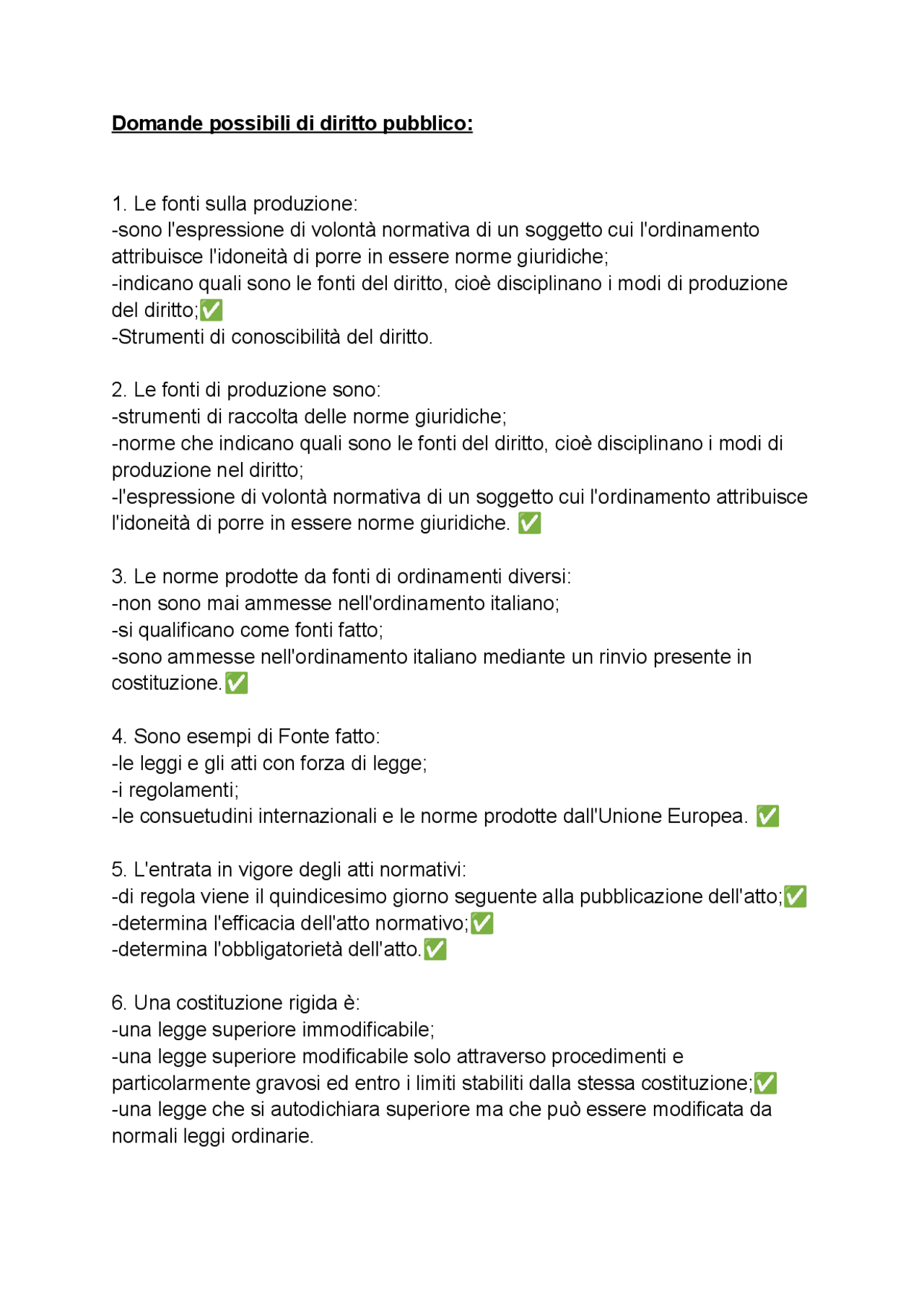 Domande di Diritto pubblico - Docsity