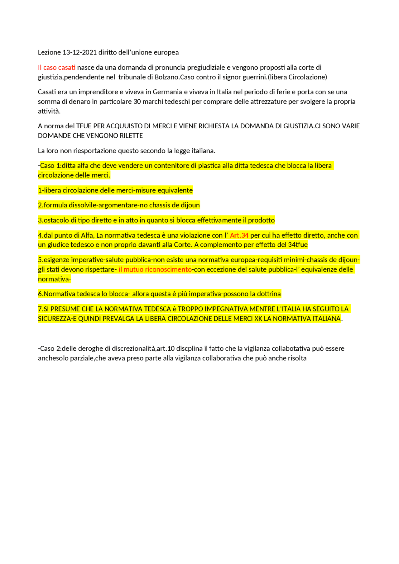 Riassunto Delle Ultime Due Lezioni Docsity