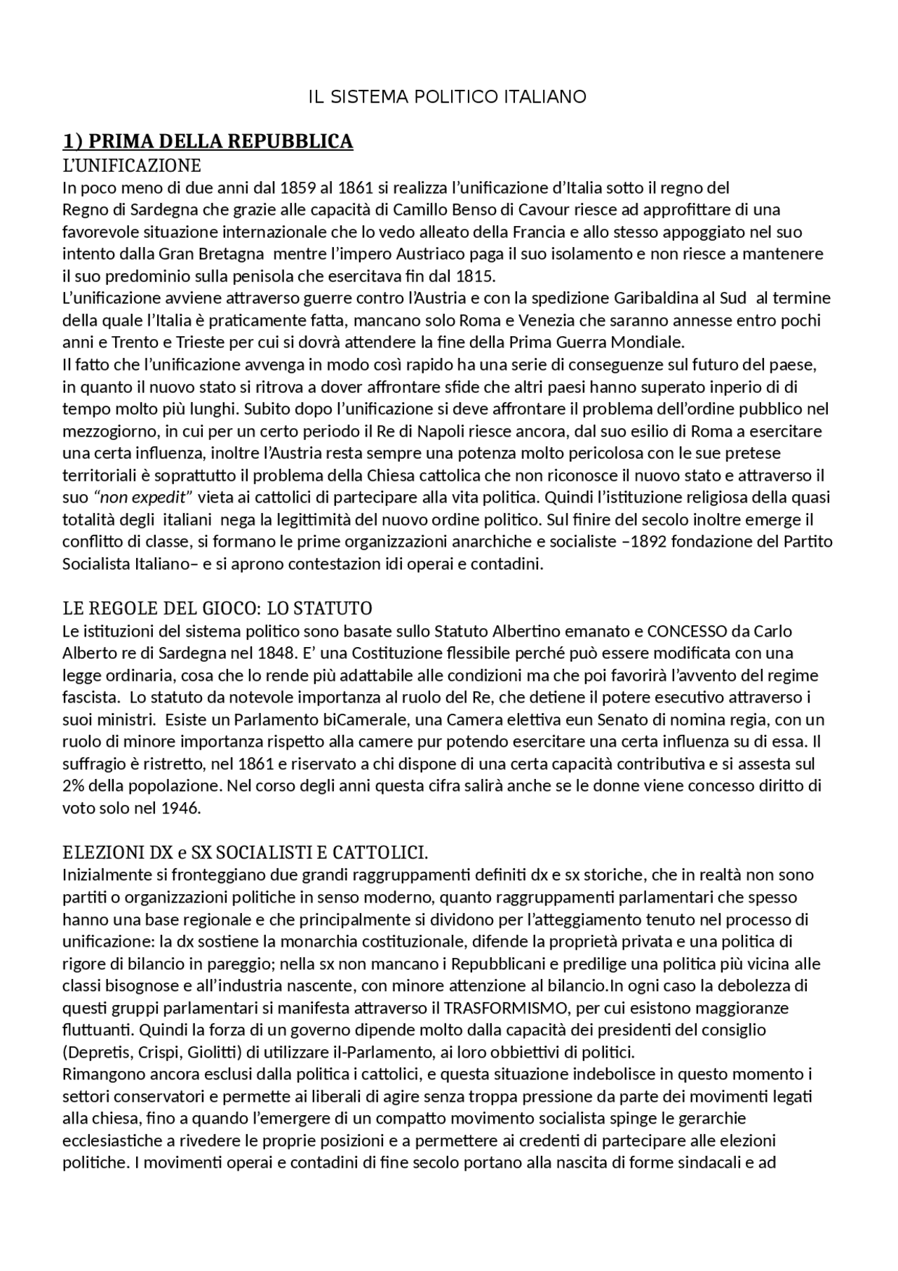 Riassunto Libro Sistema Politico Italiano Docsity