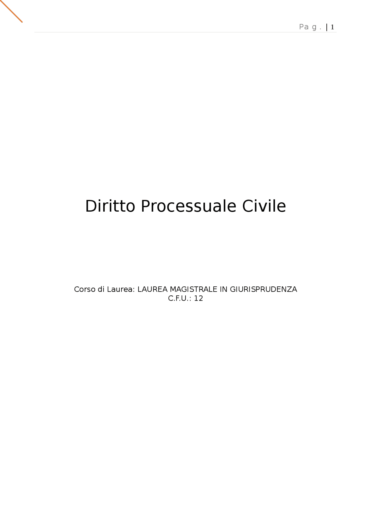 Diritto Processuale Civile Appunti Corretti E Completi Docsity