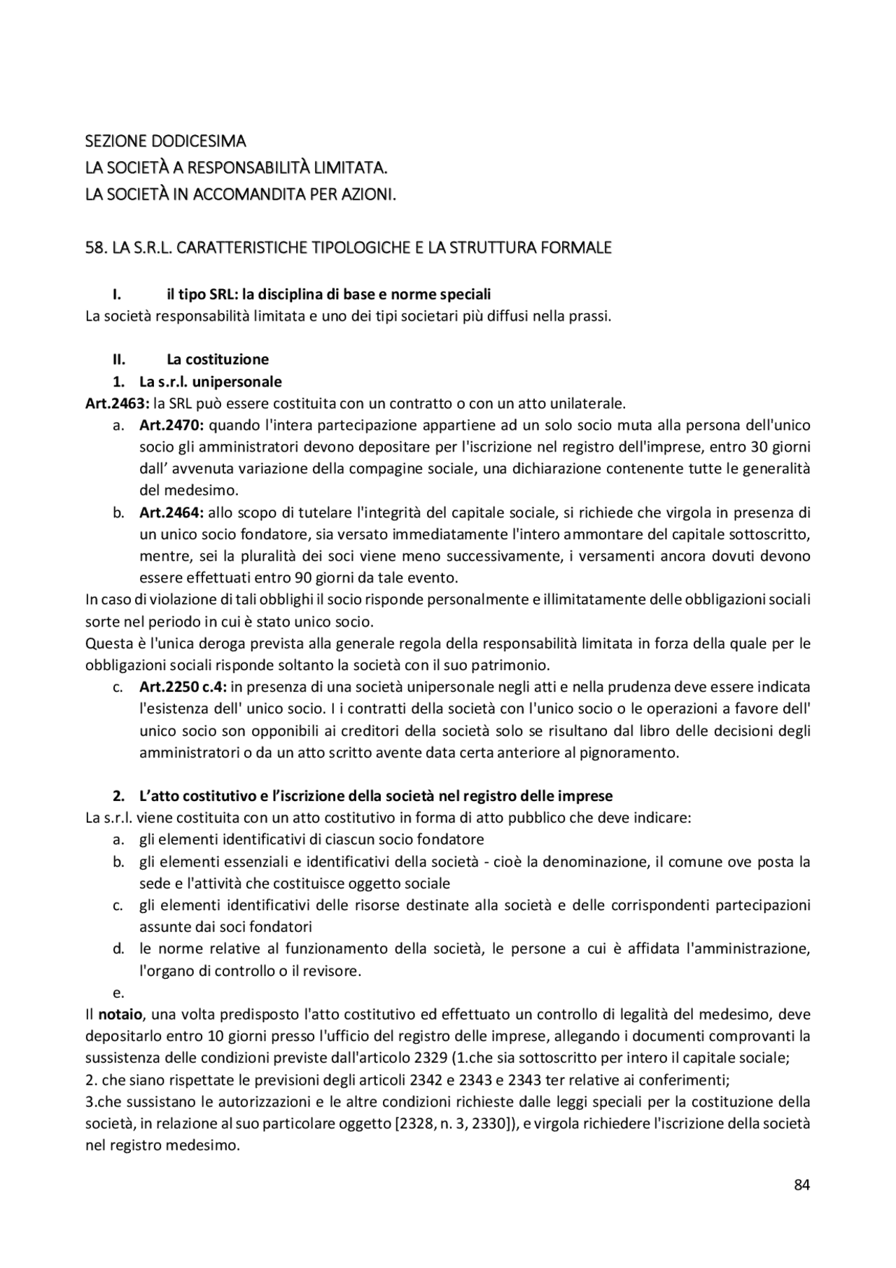 Riassunto Diritto Commerciale Docsity