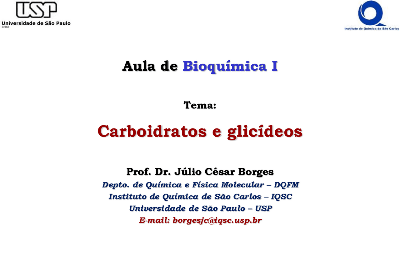 Bioquímica Carboidratos Docsity