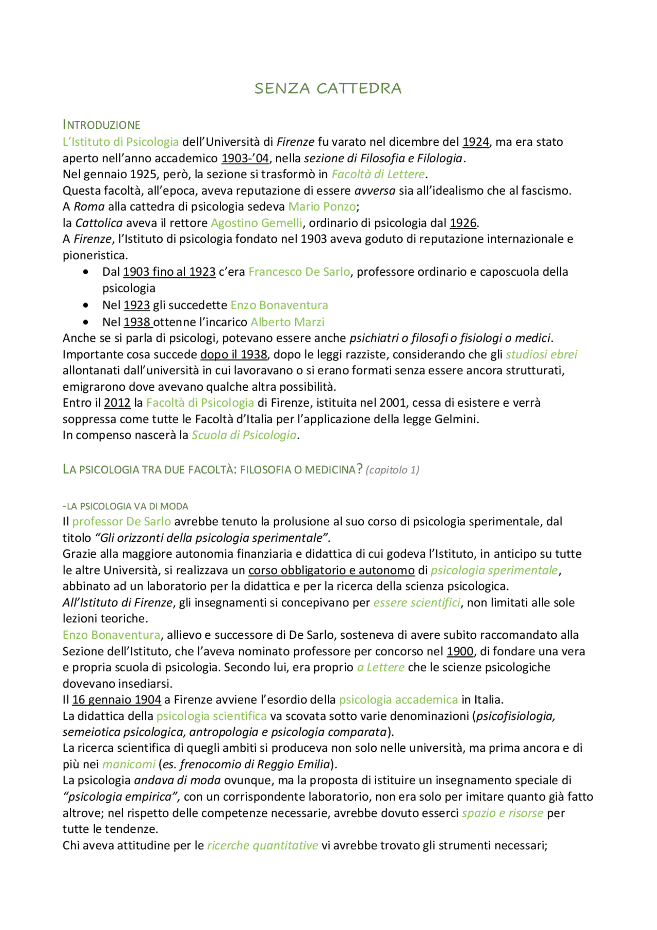 Senza Cattedra Riassunto Docsity