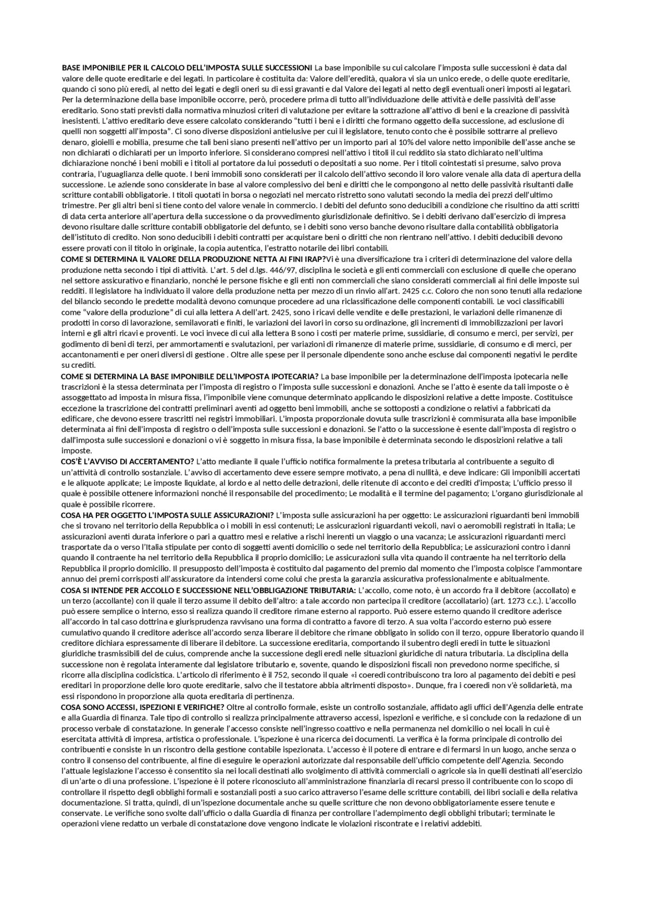 Diritto Tributario Risposte Aperte Corretto Docsity