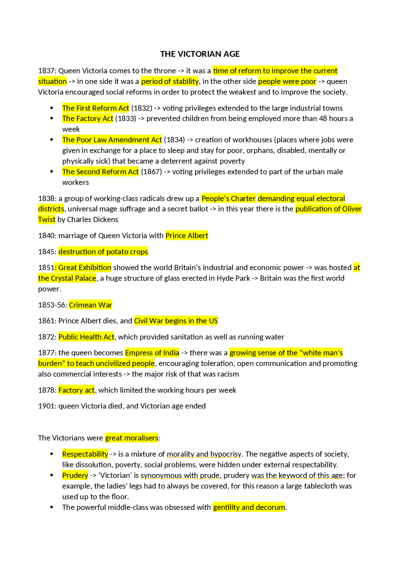 THE VICTORIAN AGE (Charles Dickens, Robert Louis Stevenson, Oscar Wilde ...
