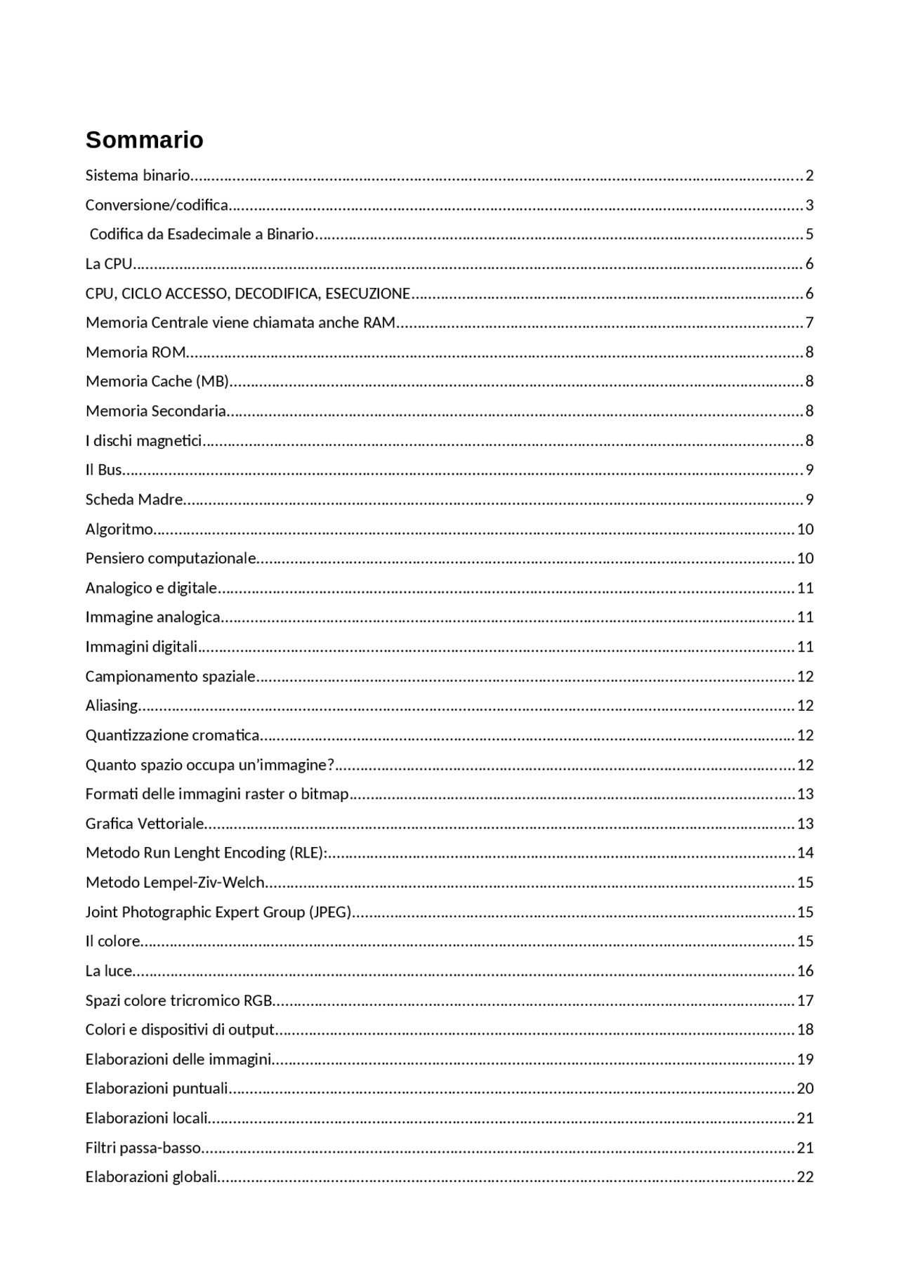 Fondamenti Di Informatica Appunti Di Fondamenti Di Informatica Docsity