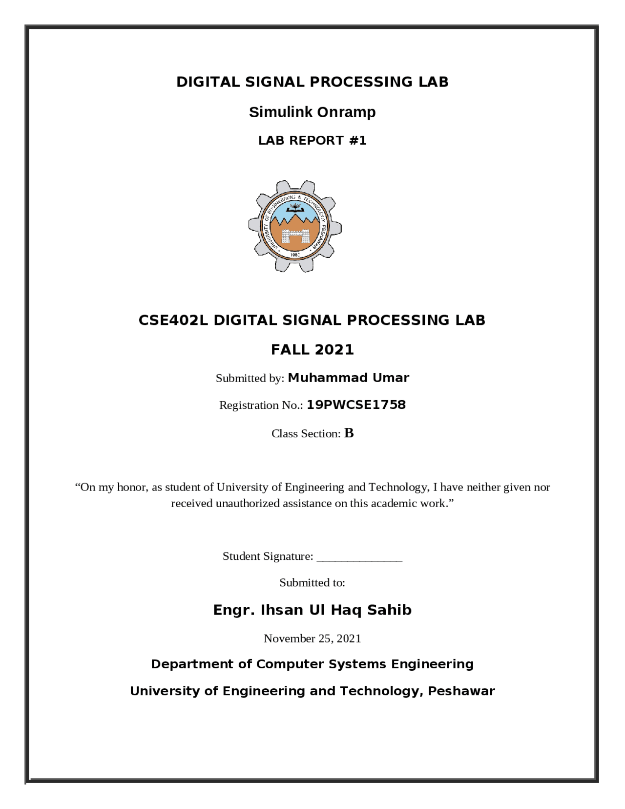 Simulink Onramp Matlab Lab Reports Digital Signal Processing Docsity