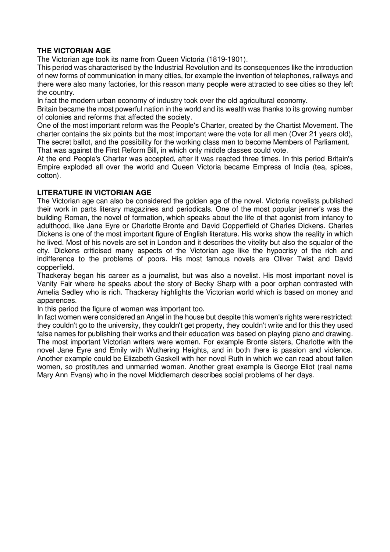 The Victorian Age and Literature in Victorian Age - Docsity