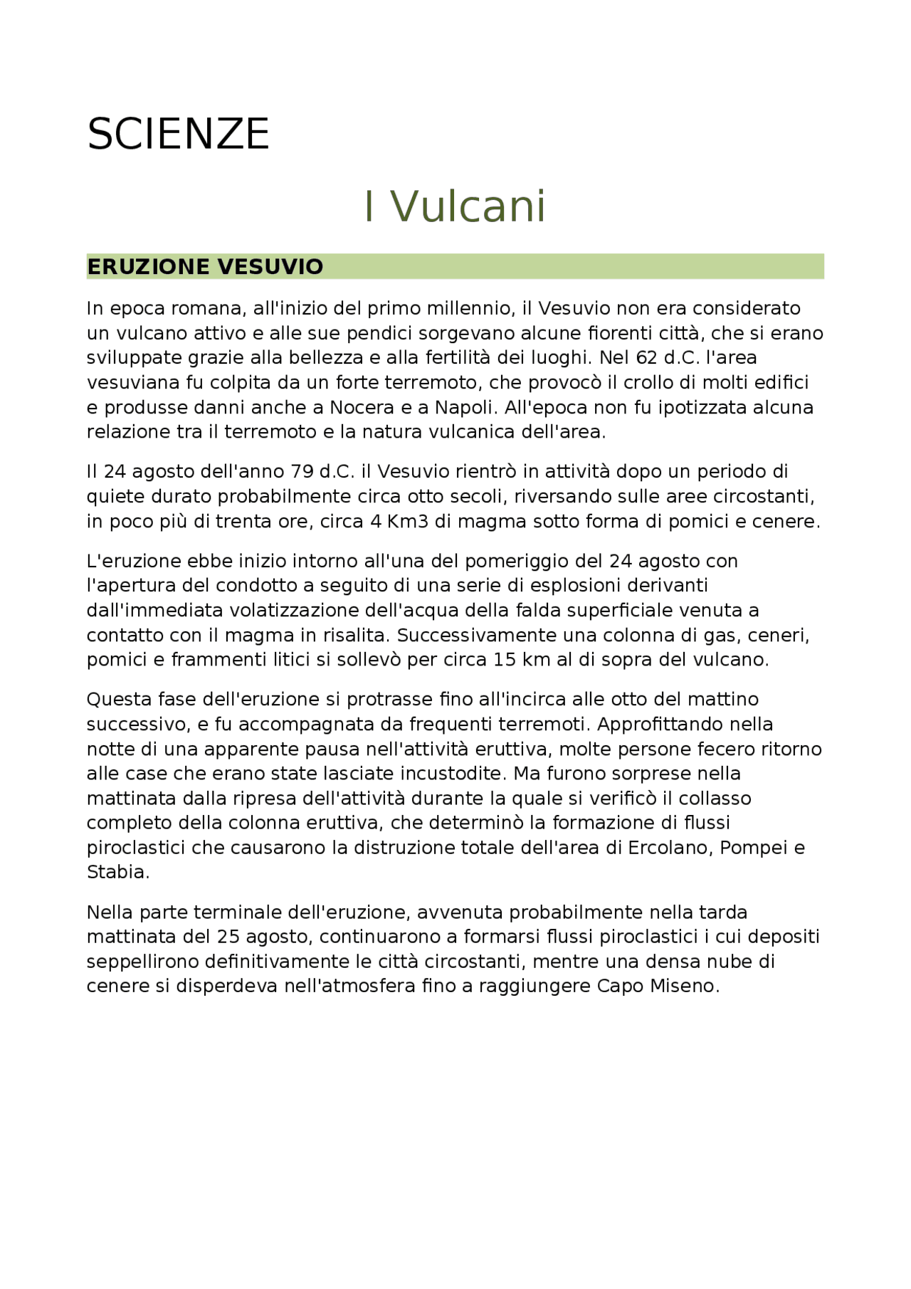 I Vulcani Scienze Della Terra Docsity