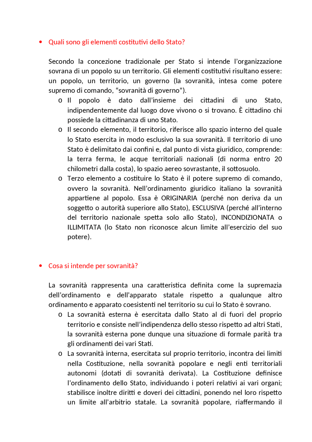 Esame Diritto Pubblico - Domande-Risposte esame | Appunti di Istituzioni di Diritto Pubblico ...