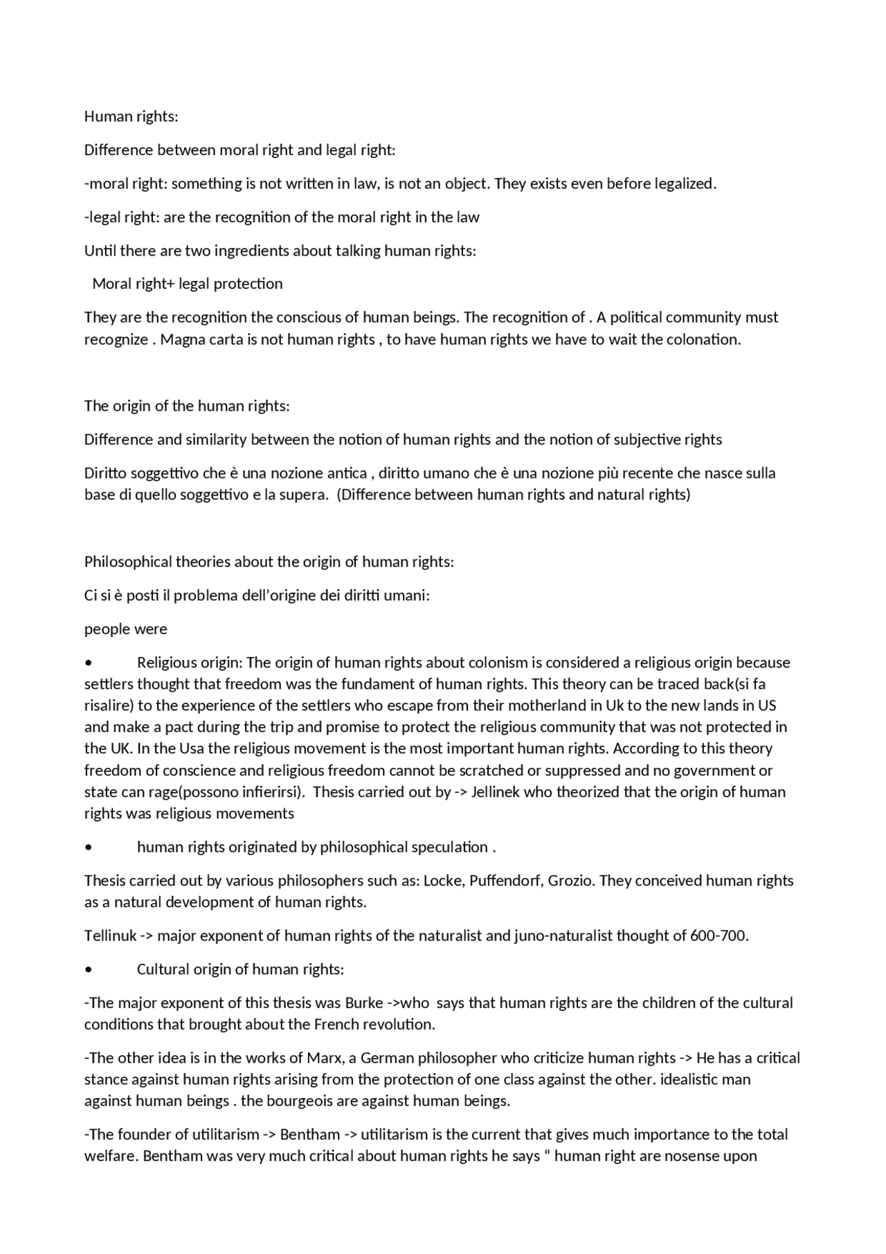 Human rights in philosophy of law - Docsity