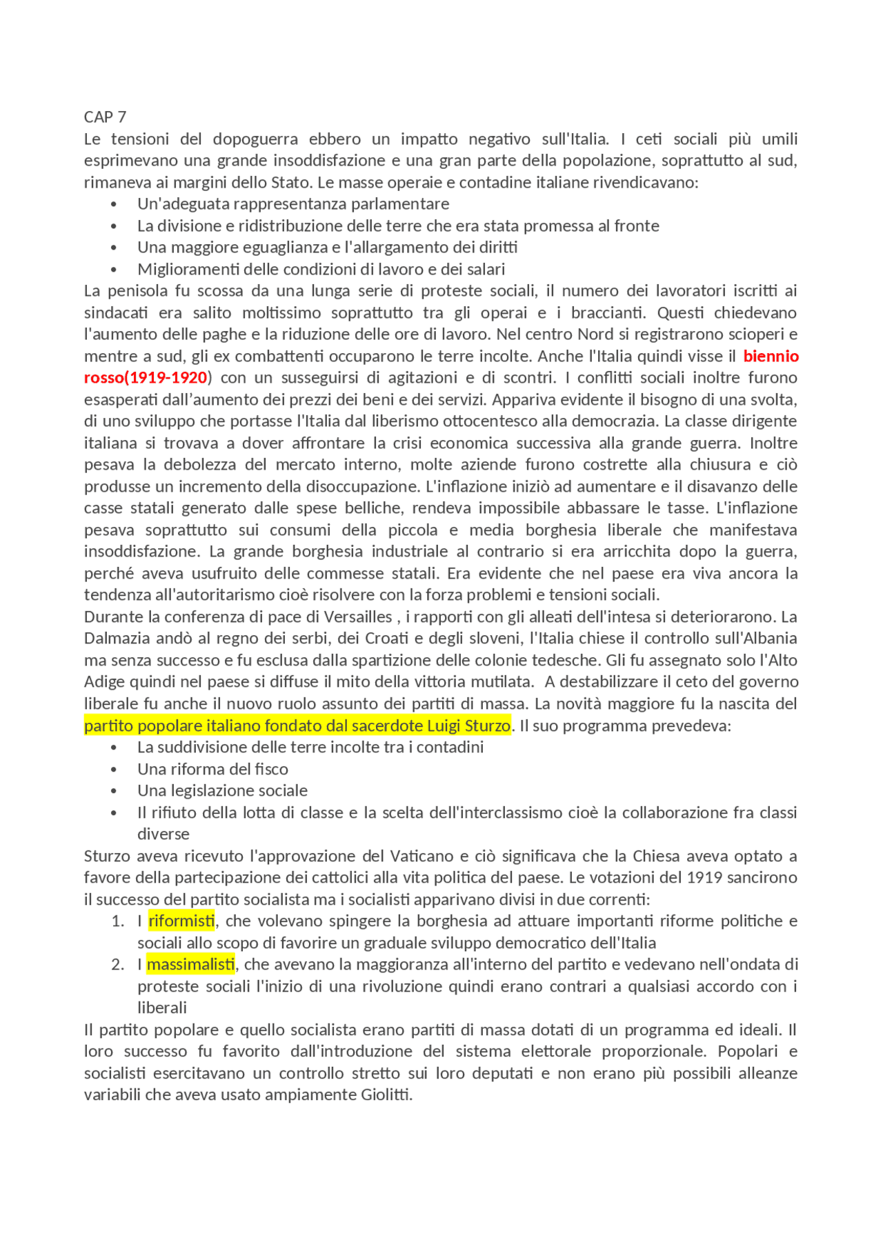 Riassunto Sul Fascismo Docsity