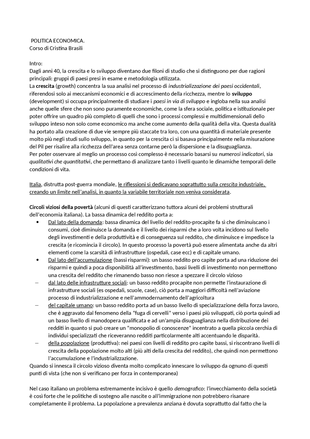 Appunti Delle Lezioni E Integrazione Delle Dispense Docsity