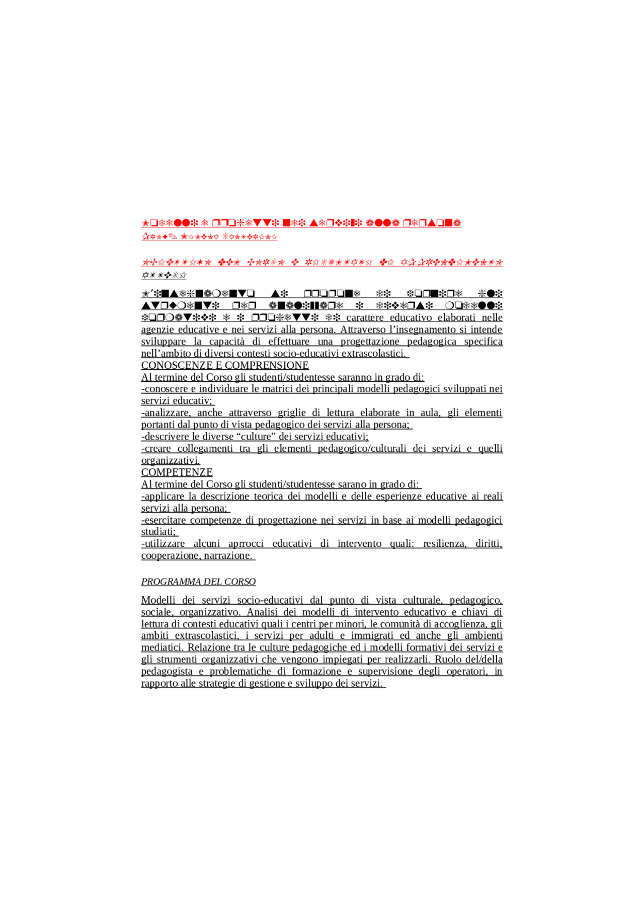 Guida Corso Modelli Docsity