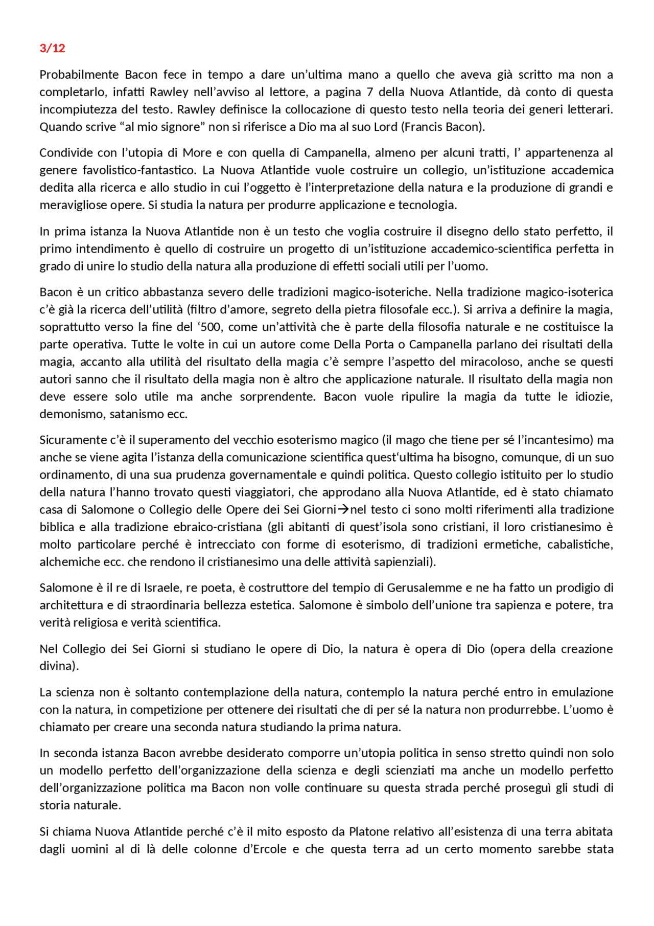 Francis Bacon E La Nuova Atlantide Docsity