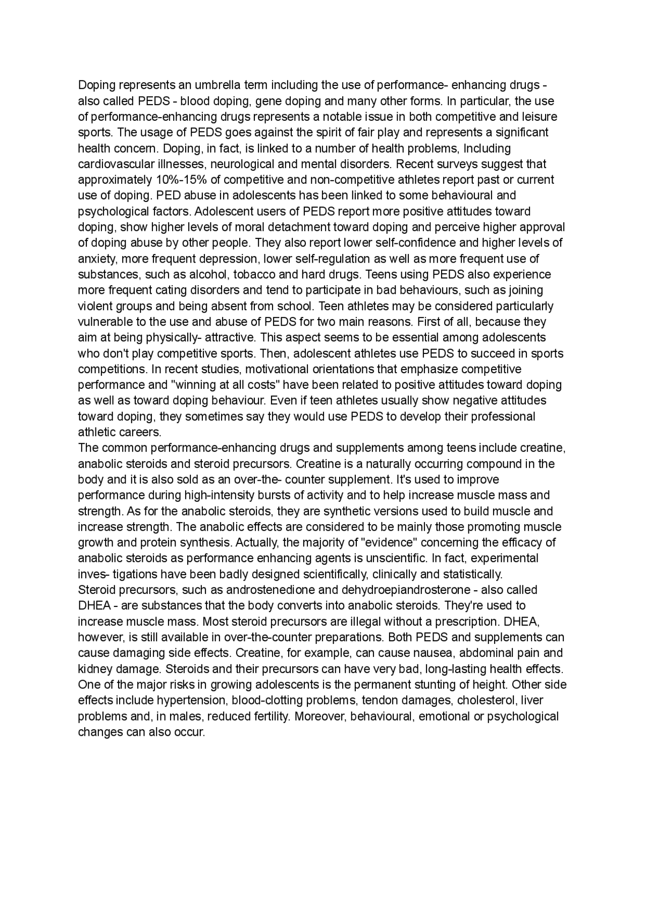 Doping And Its Problems Docsity