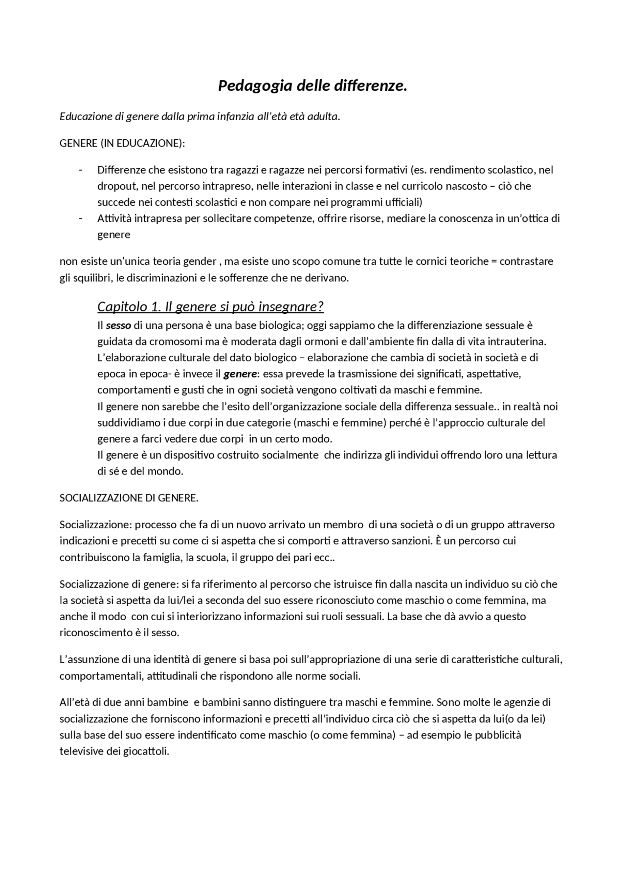 Riassunto Fare La Differenza R Ghigi Docsity