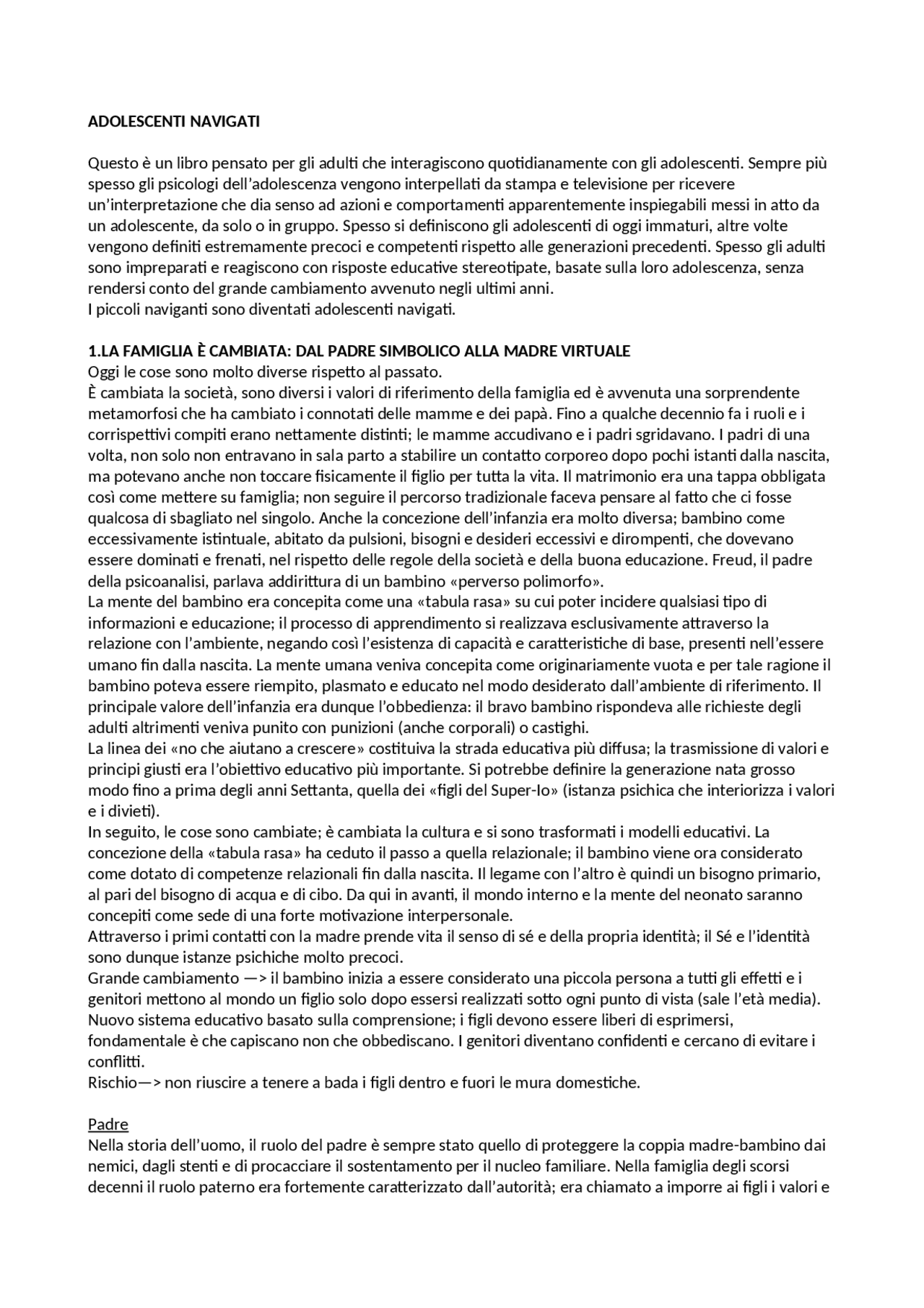 Adolescenti Navigati Lancini Docsity