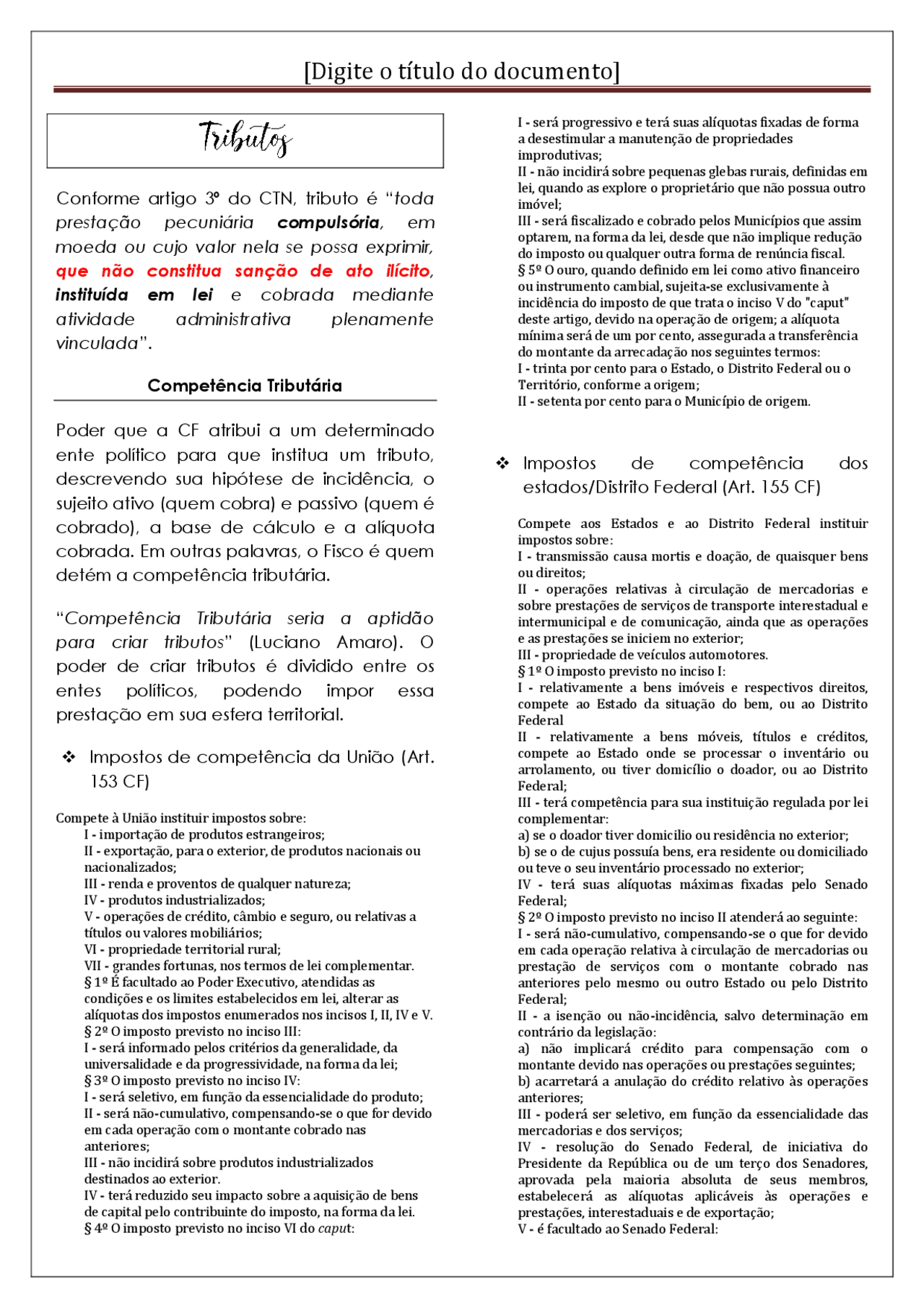 Tributos Abordagem Geral Docsity