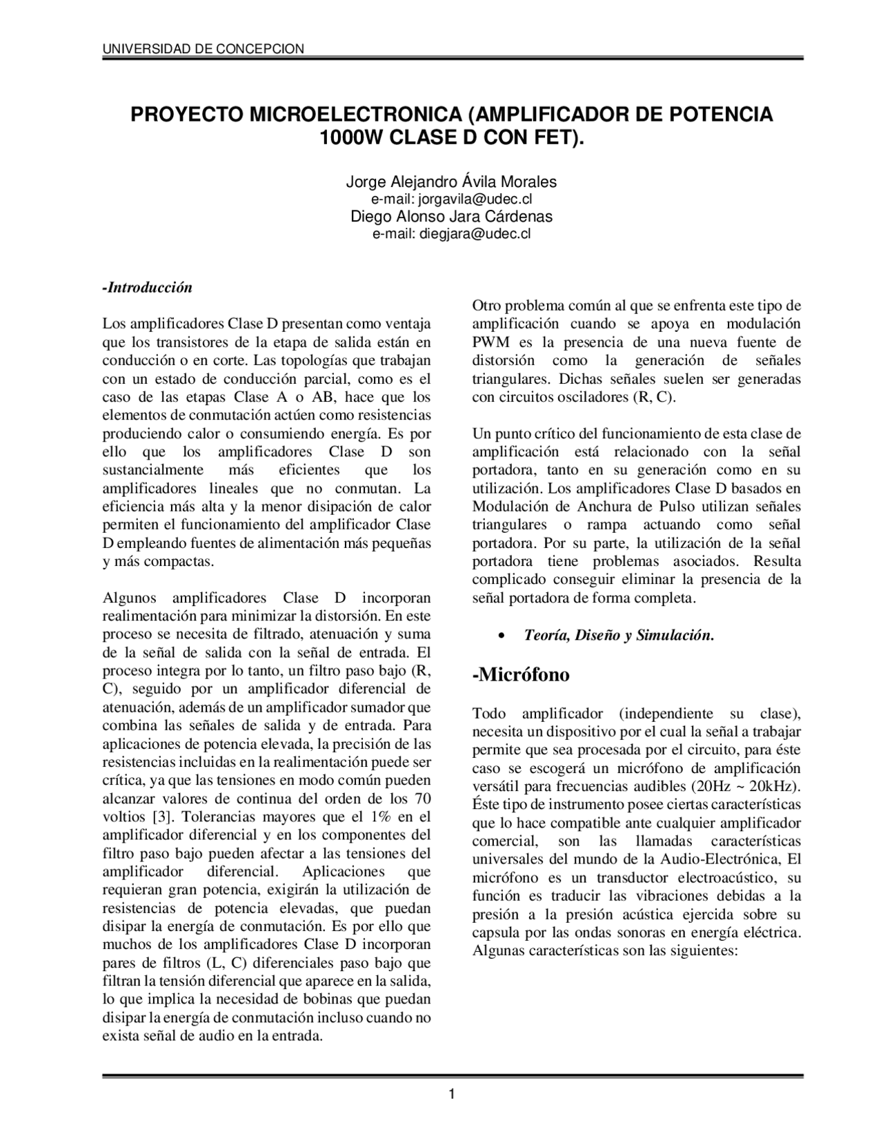 Amplificador Clase D Docsity