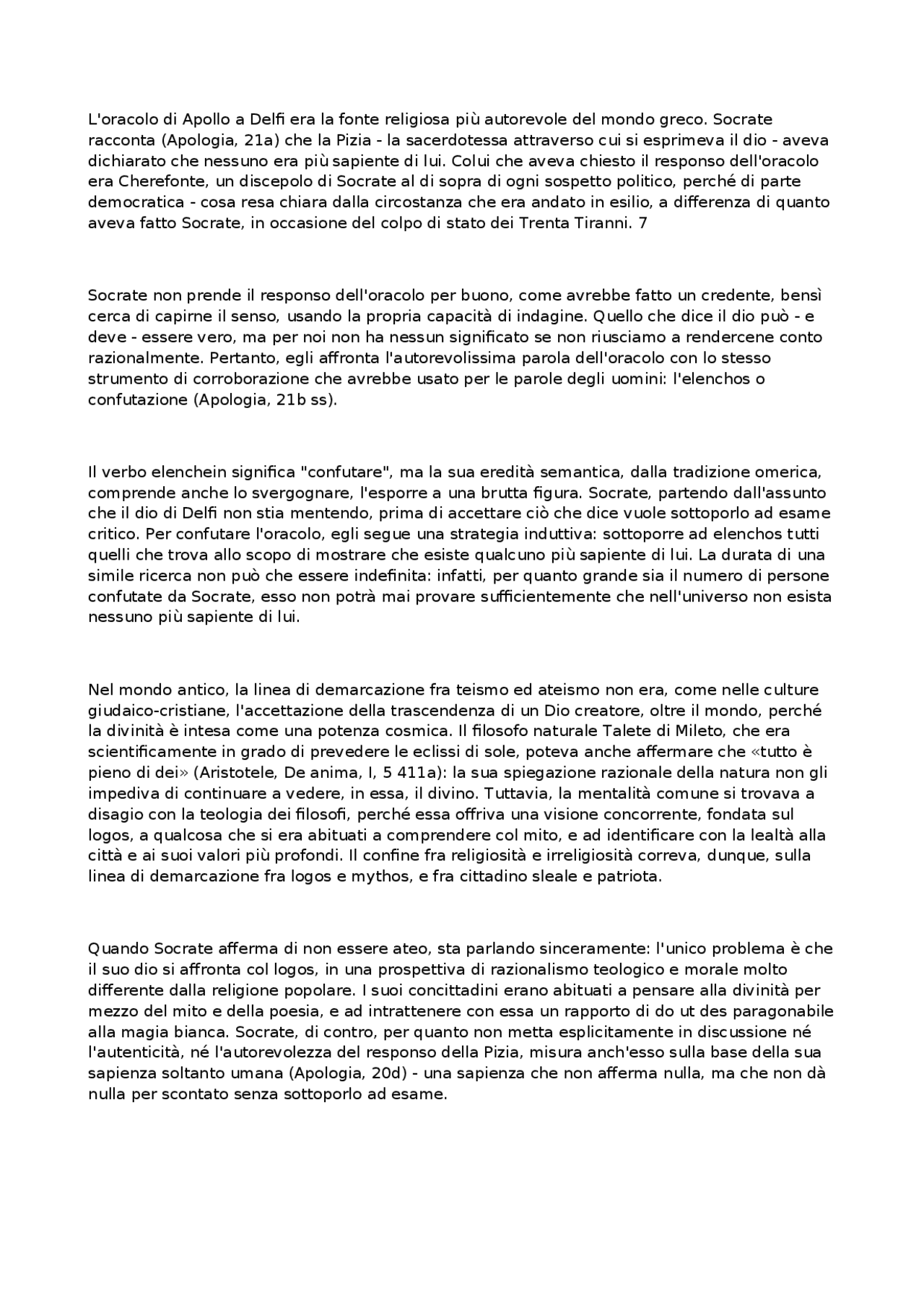 Socrate e l'oracolo di delfi spiegazione | Guide, Progetti e Ricerche di Latino | Docsity