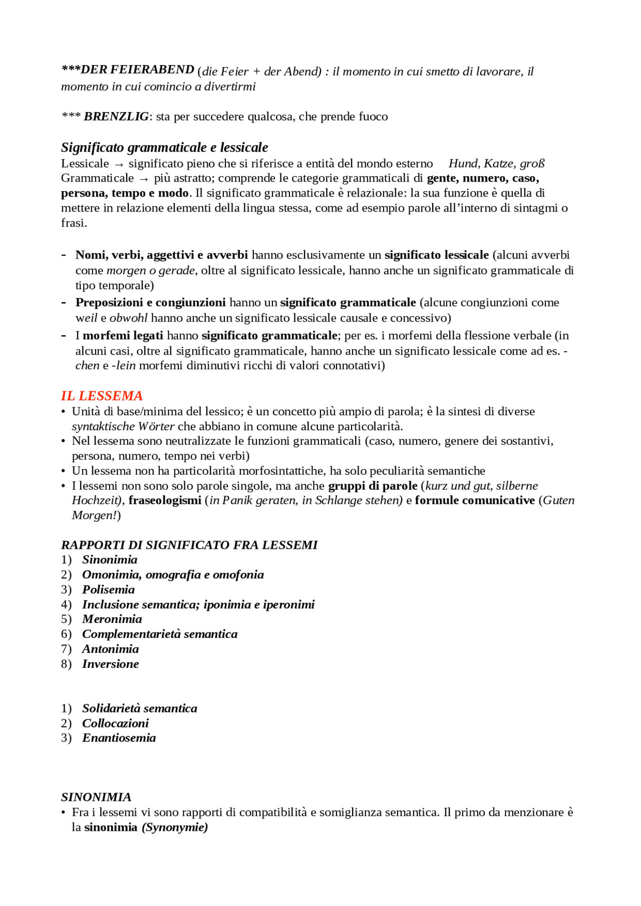 Appunti Lingua Tedesca Ii Docsity