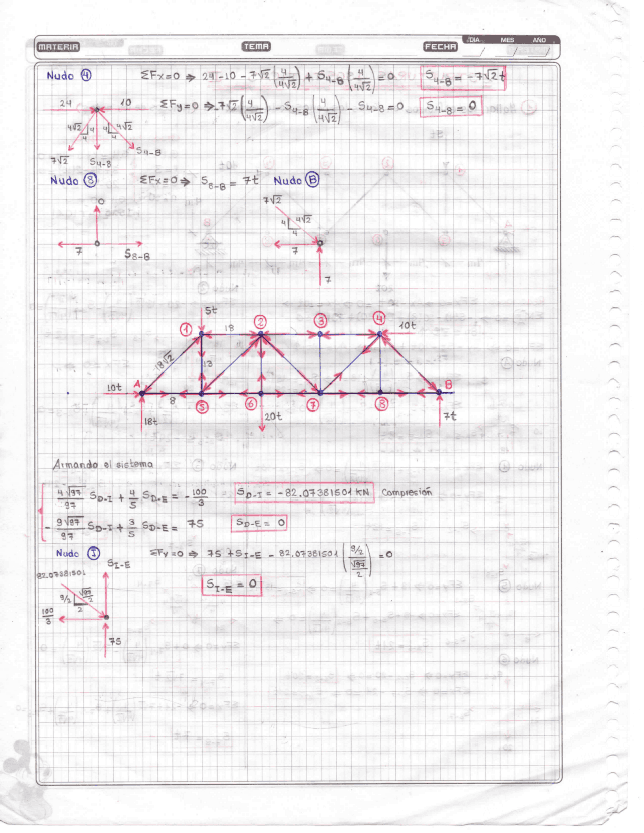 Ejercicio propuesto para Cercha 1 - Docsity