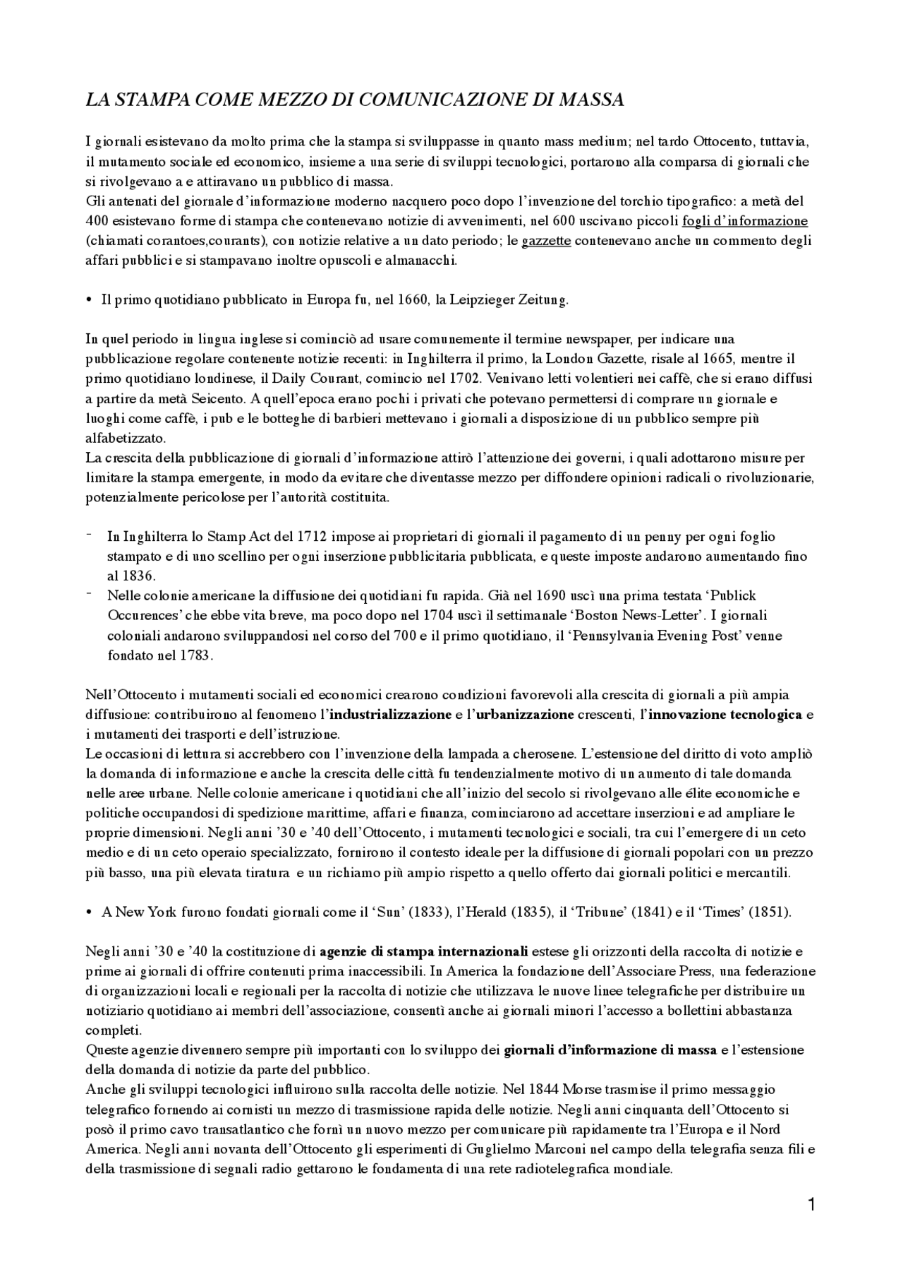 Media E Società Di Massa Docsity