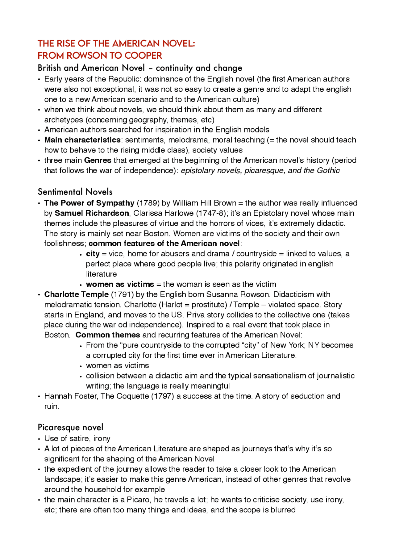 Appunti Integrati Modulo B Letteratura Angloamericana Ii Docsity