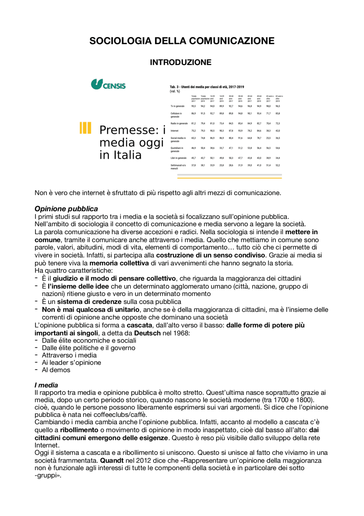 Sociologia Della Comunicazione Docsity