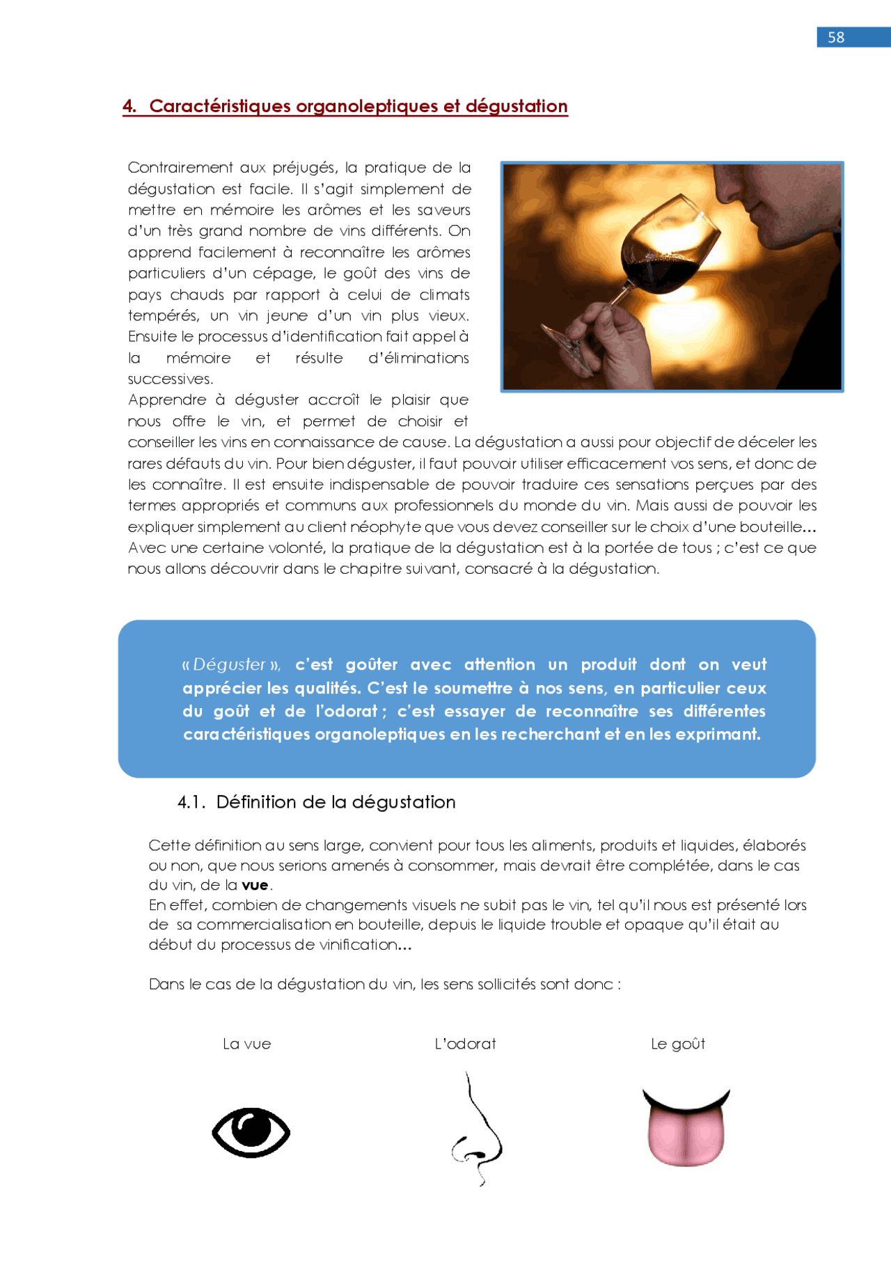 Caractéristiques organoleptiques et dégustation - Docsity