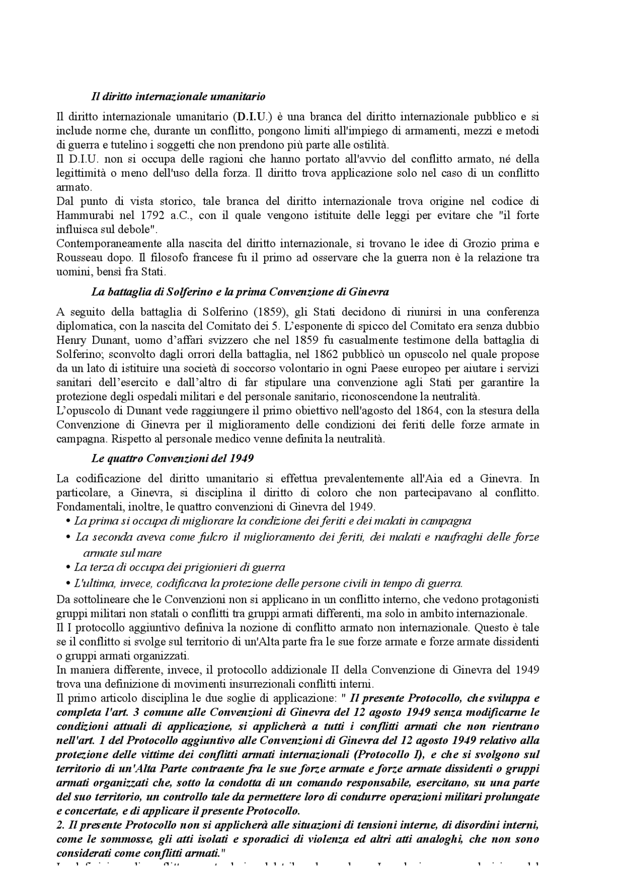 Diritto Internazionale Comunitario Docsity